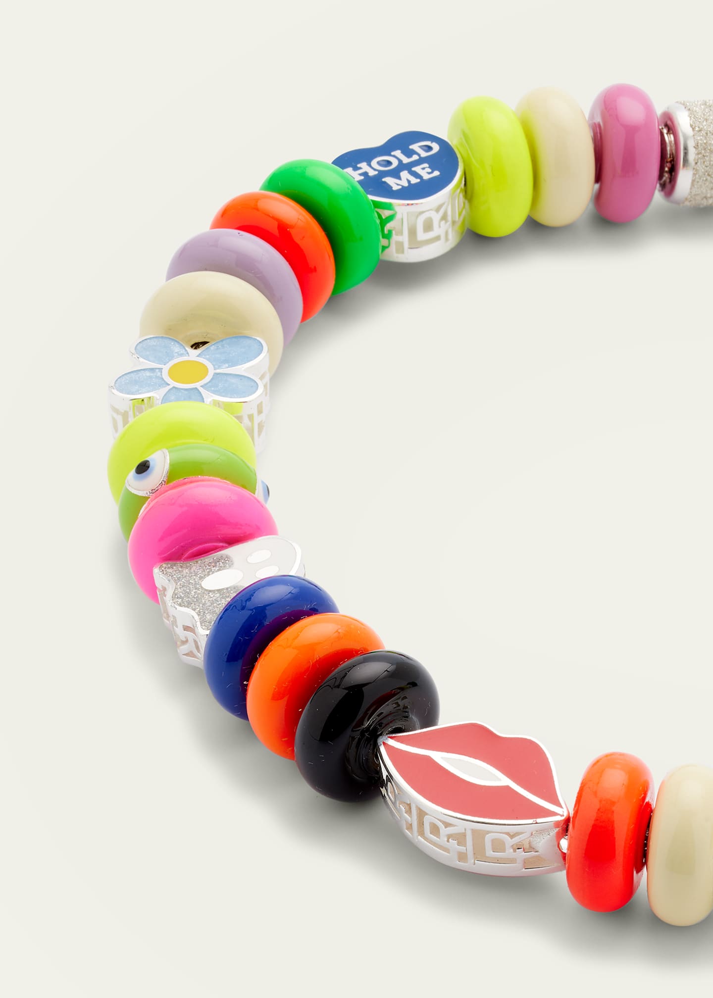 Lauren Rubinski Enameled Silver Donuts and Charm Bracelet - Bergdorf ...