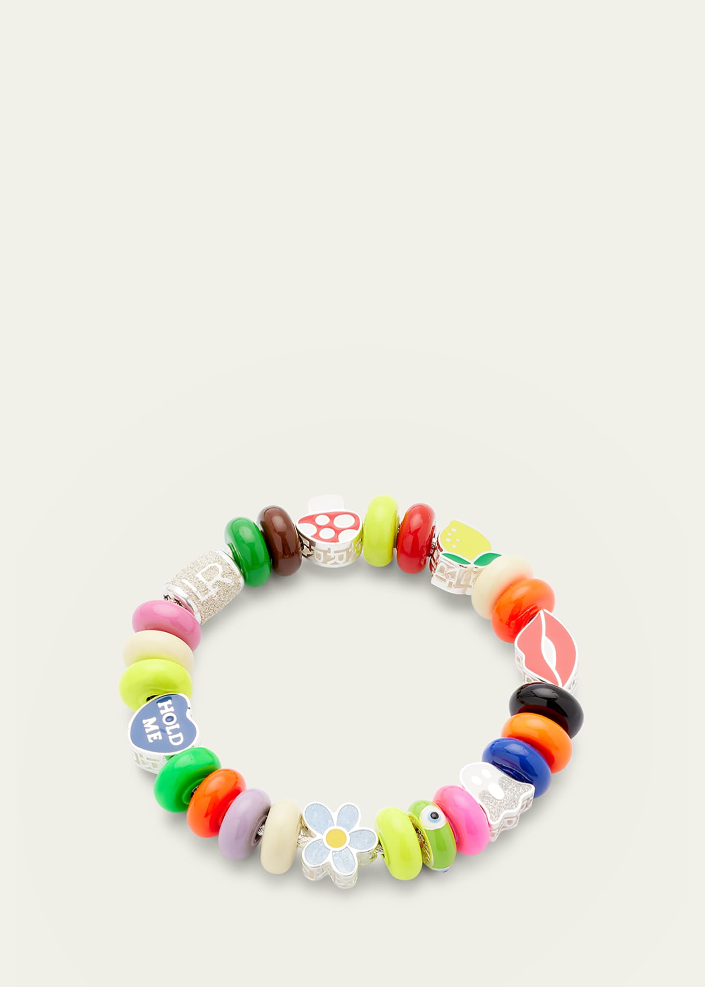 Lauren Rubinski Enameled Silver Donuts and Charm Bracelet - Bergdorf ...