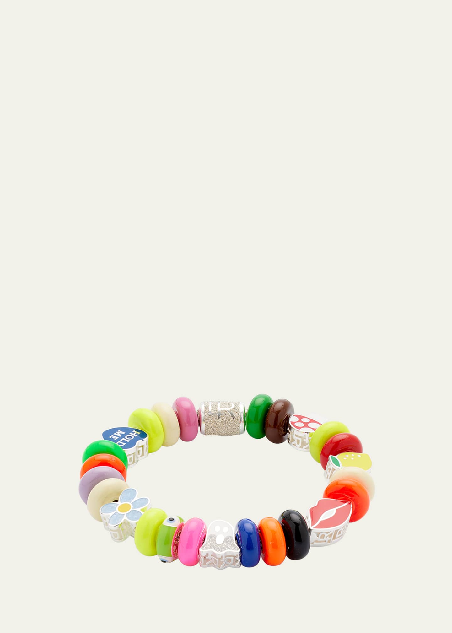 Lauren Rubinski Enameled Silver Donuts and Charm Bracelet - Bergdorf ...