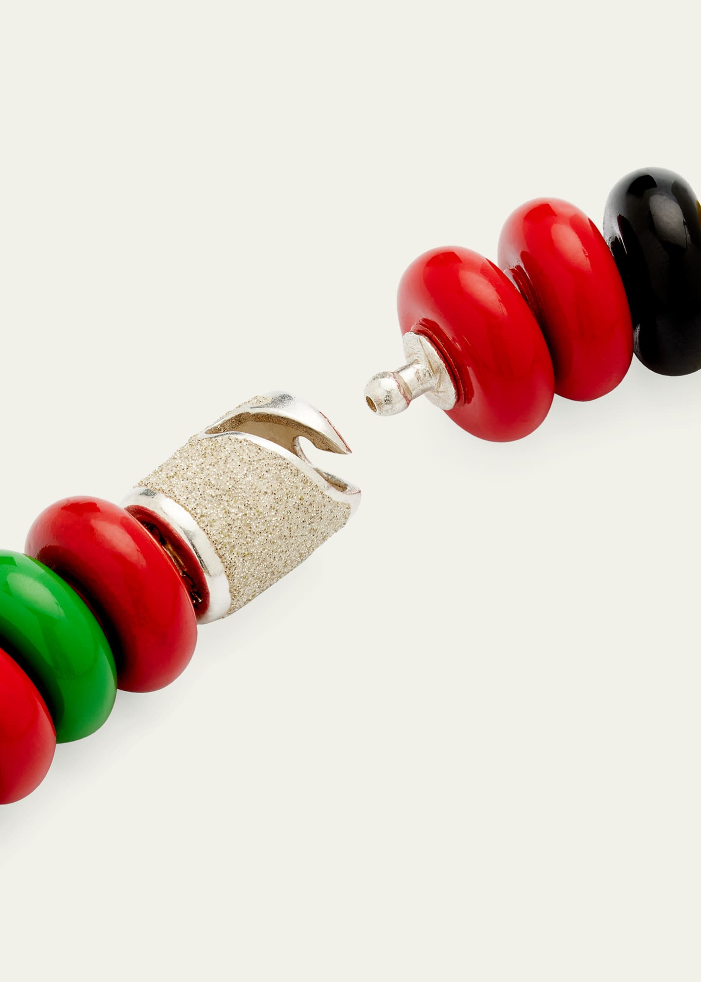 Lauren Rubinski Enameled Silver Donuts and Charm Necklace - Bergdorf ...