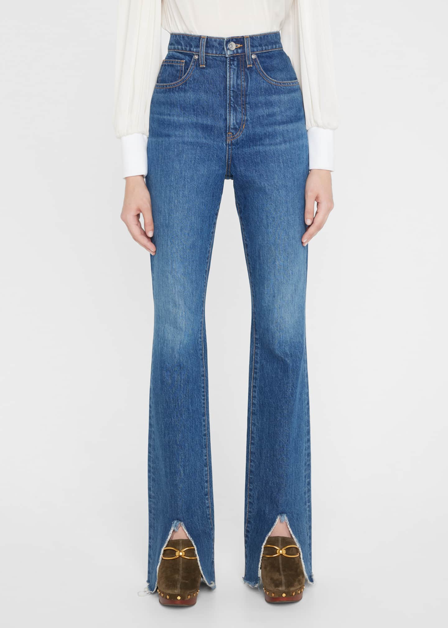 Veronica Beard Jeans Keane Straight Split Hem Jeans - Bergdorf Goodman