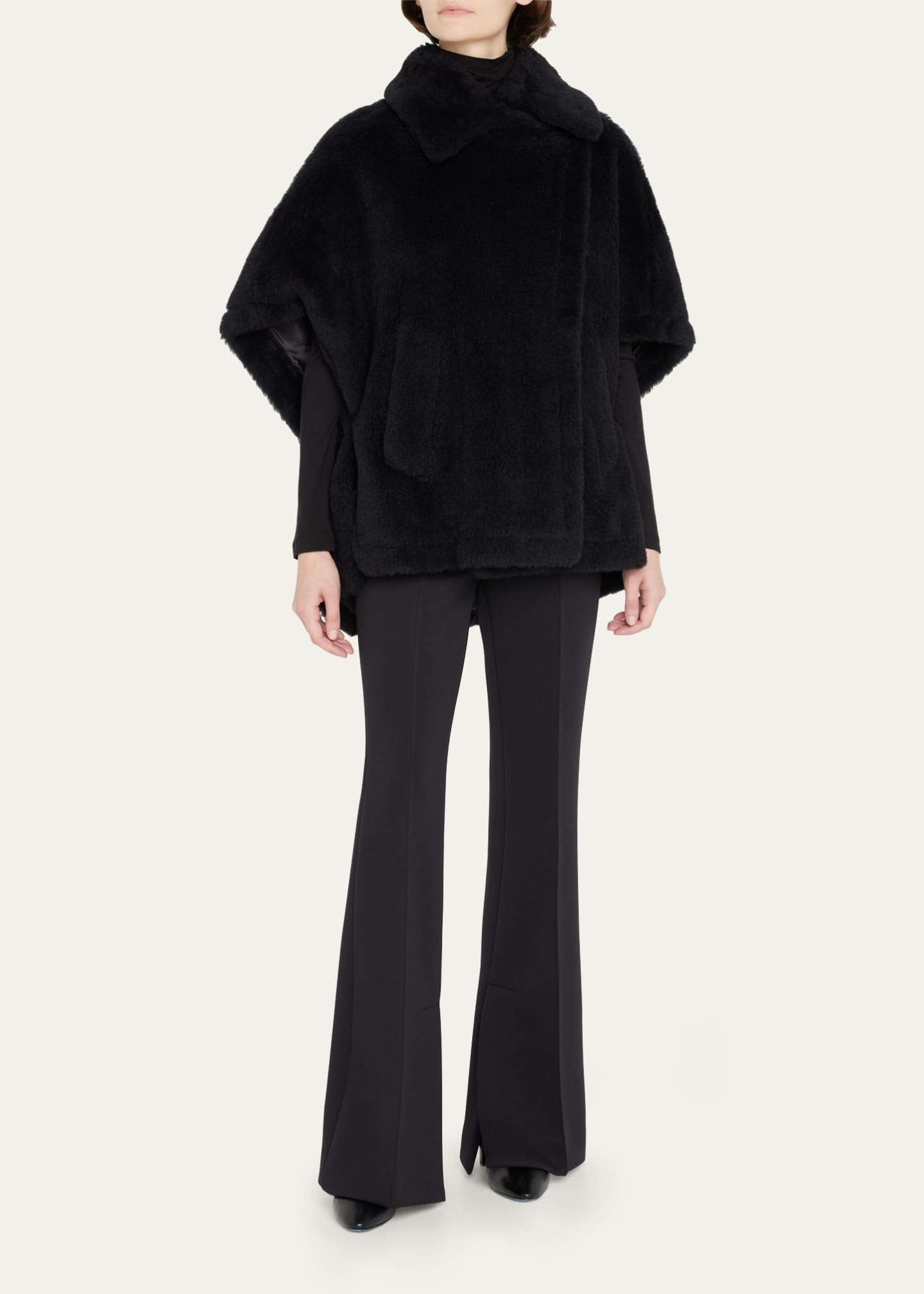 Max Mara Manco Wool-Blend Teddy Cape - Bergdorf Goodman