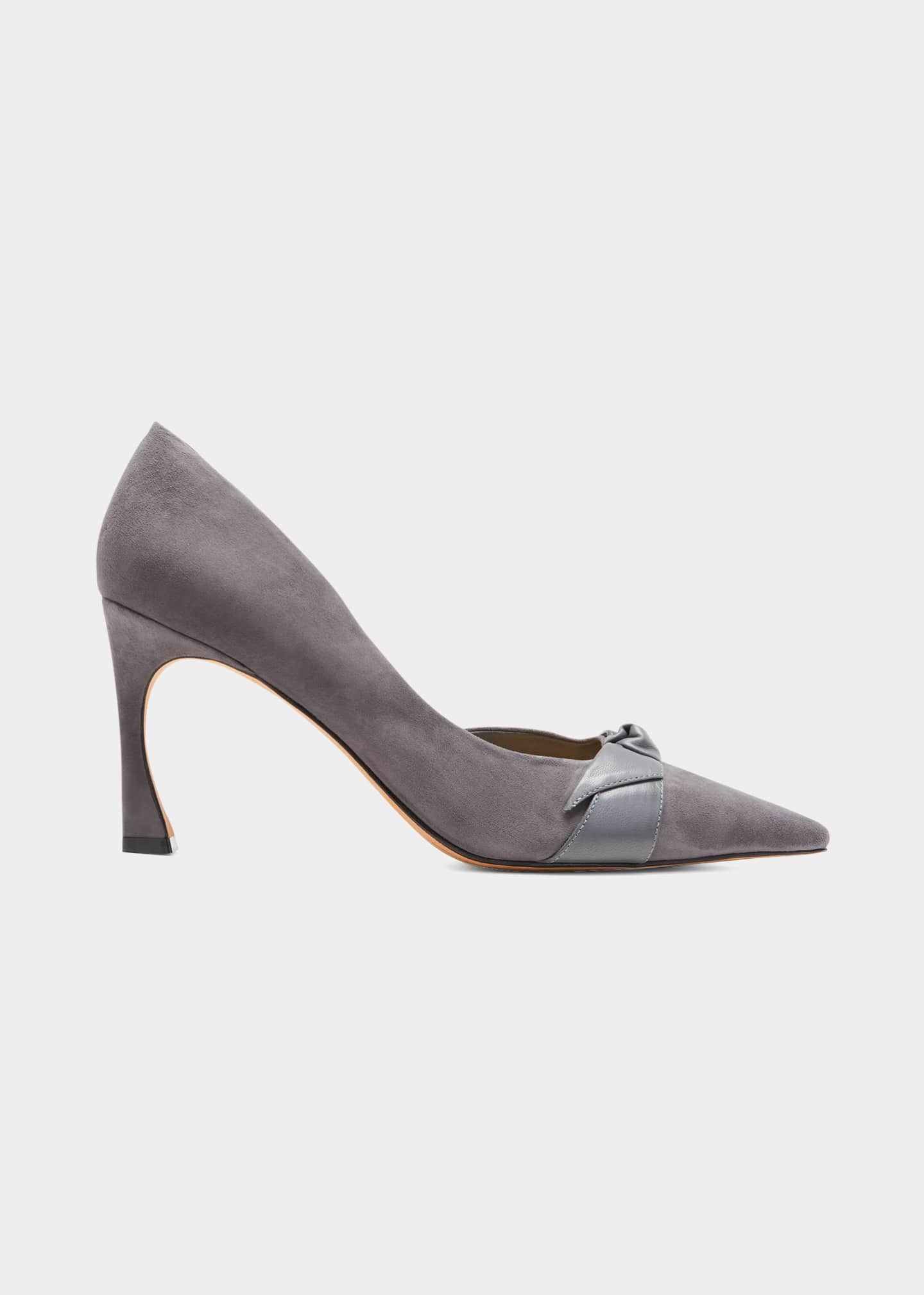 Alexandre Birman Clarita Suede Bow Asymmetric Pumps - Bergdorf Goodman