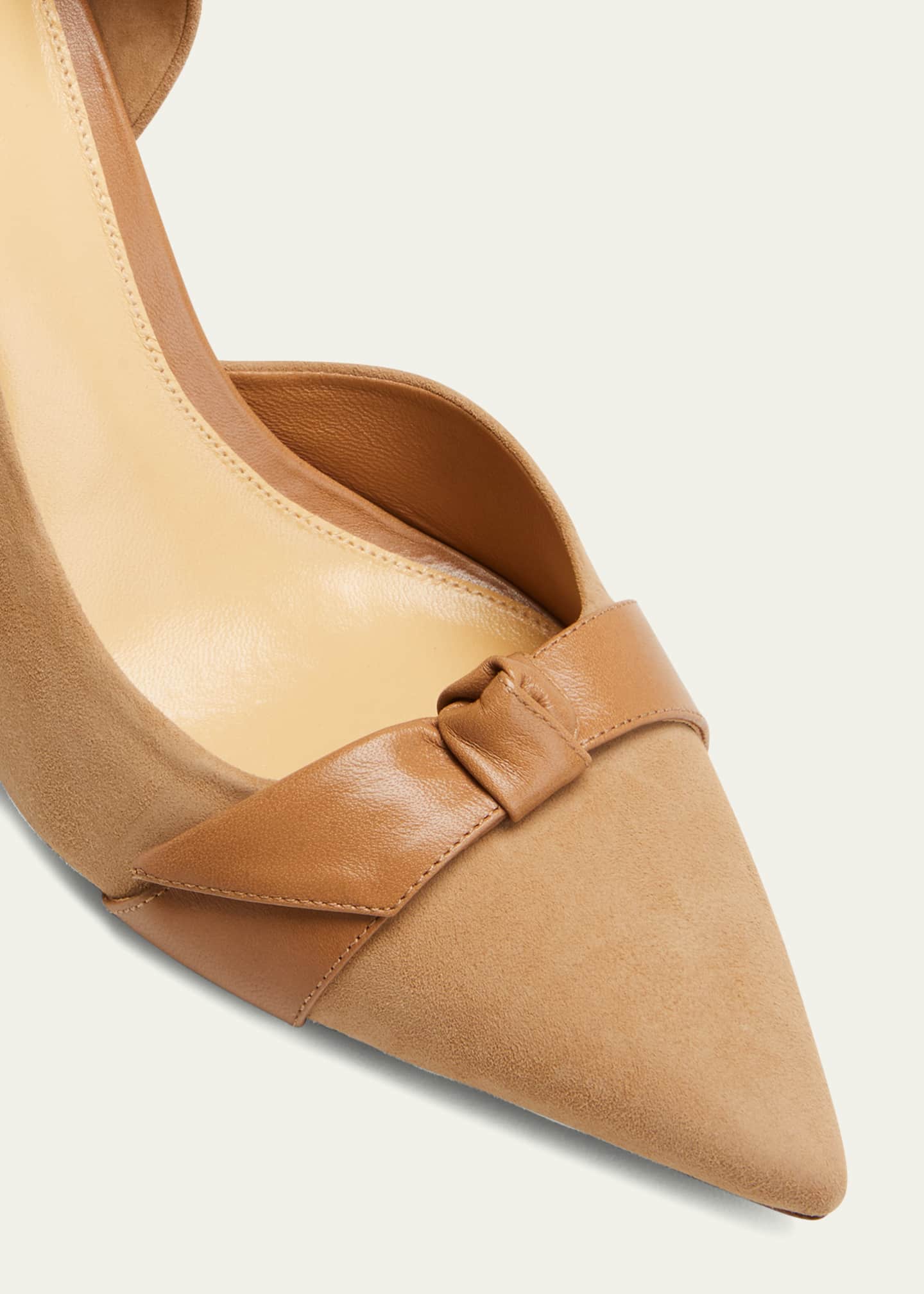 Alexandre Birman Clarita Suede Bow Asymmetric Pumps - Bergdorf Goodman