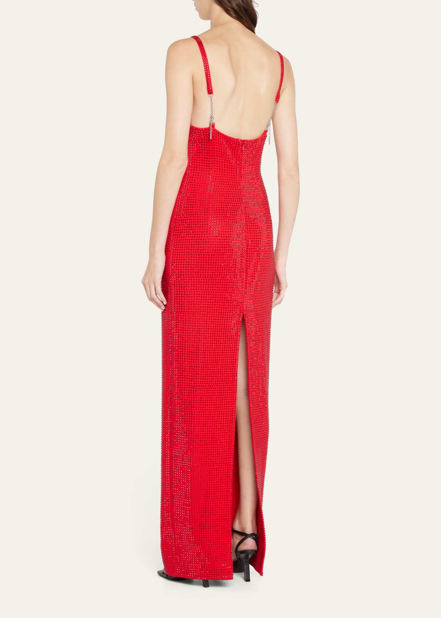 AREA Hotfix Embellished Long Gown - Bergdorf Goodman