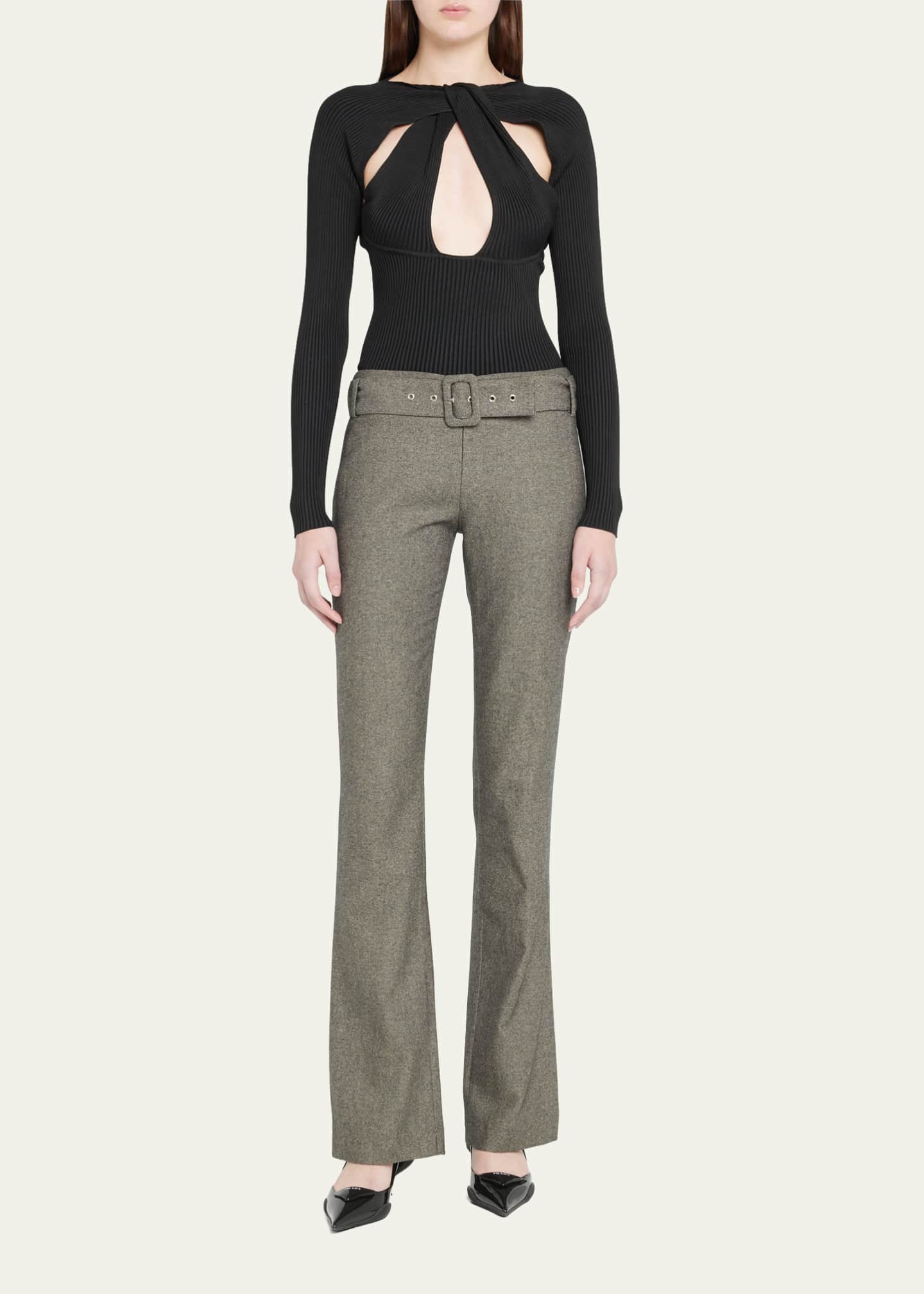 Coperni Twist Front Knit Top w/ Cutouts - Bergdorf Goodman