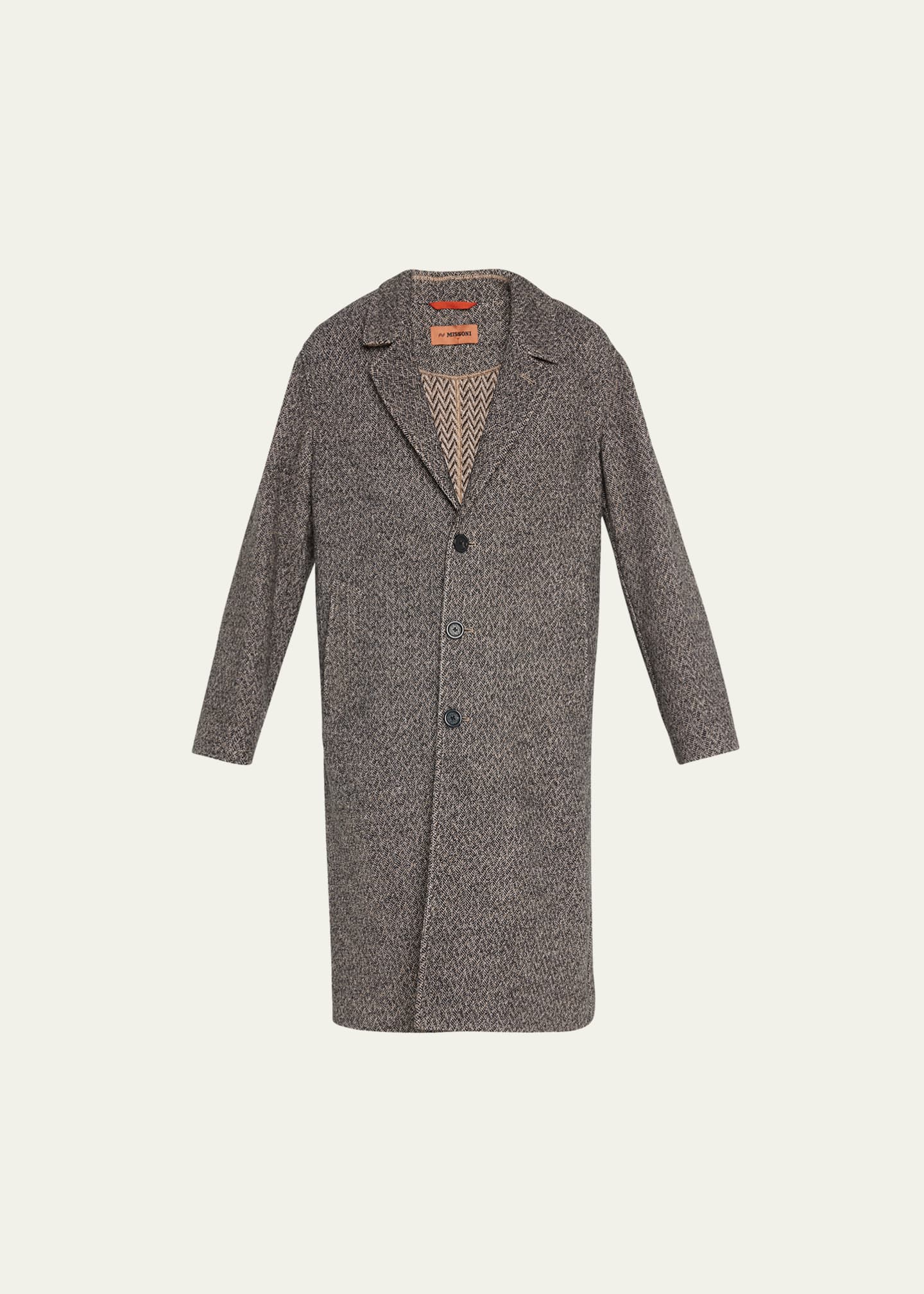 Missoni Men's Felted Herringbone Knit Overcoat - Bergdorf Goodman