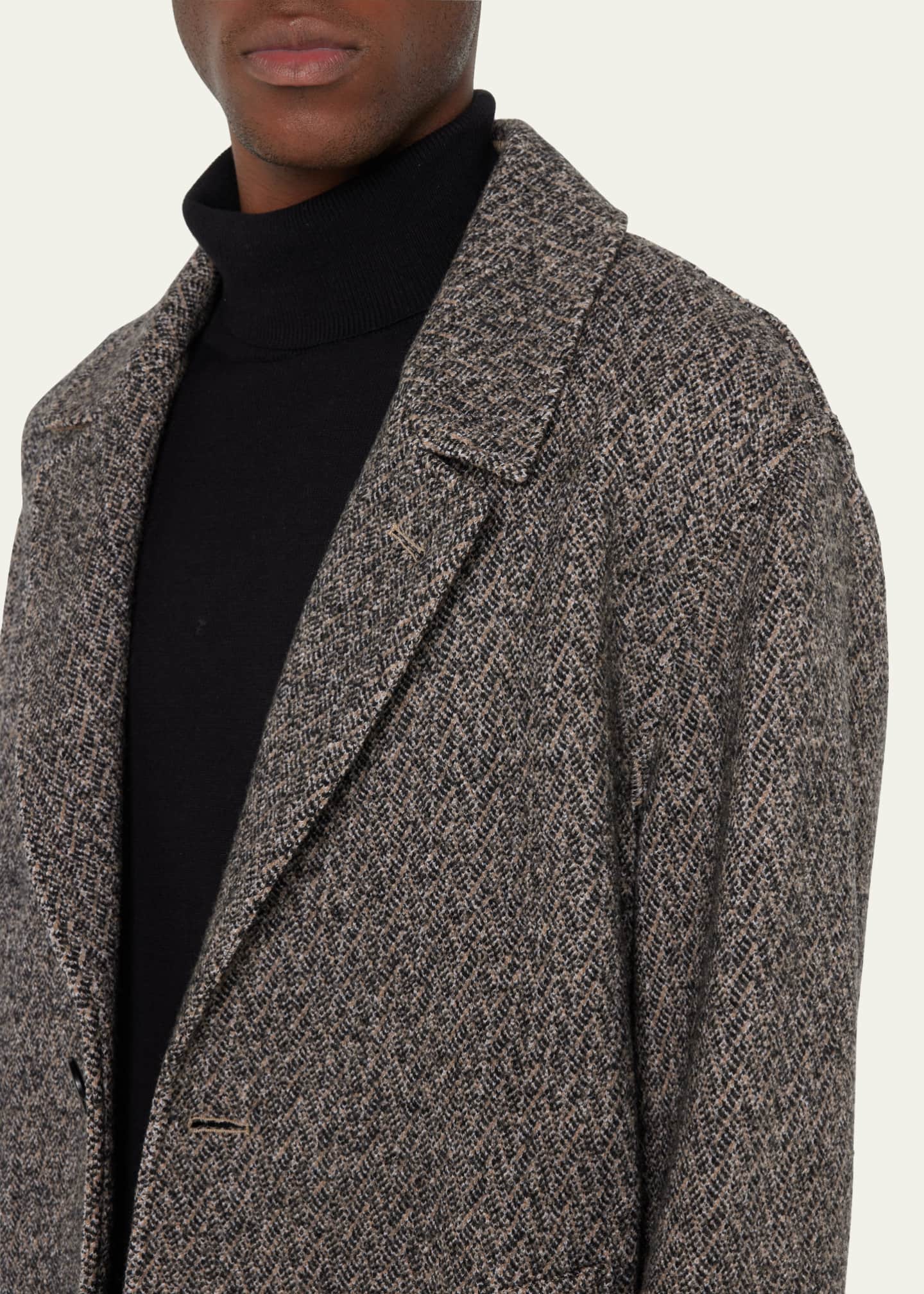 Missoni Men's Felted Herringbone Knit Overcoat - Bergdorf Goodman