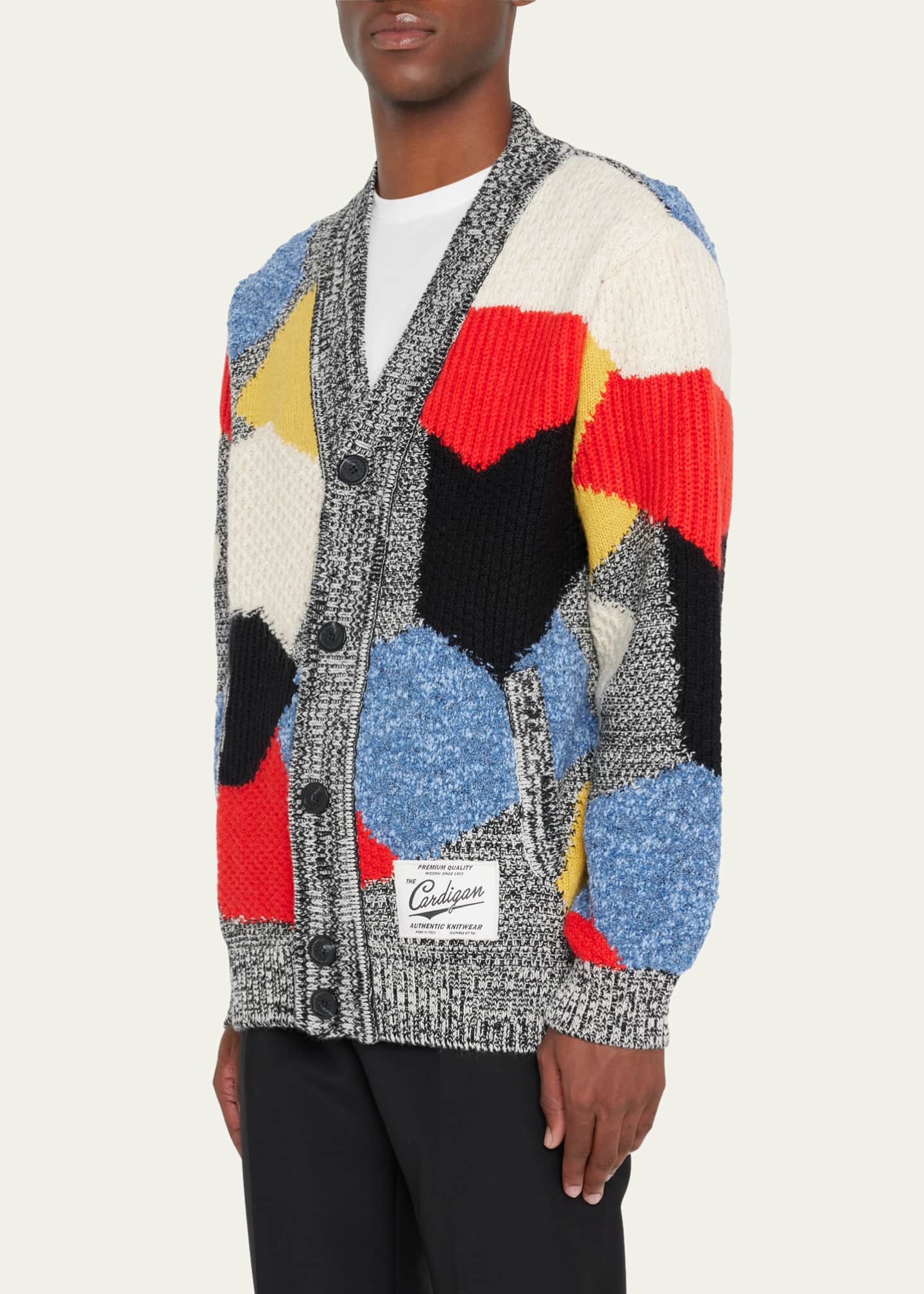 Missoni Men's Patchwork Knit Cardigan Sweater - Bergdorf Goodman