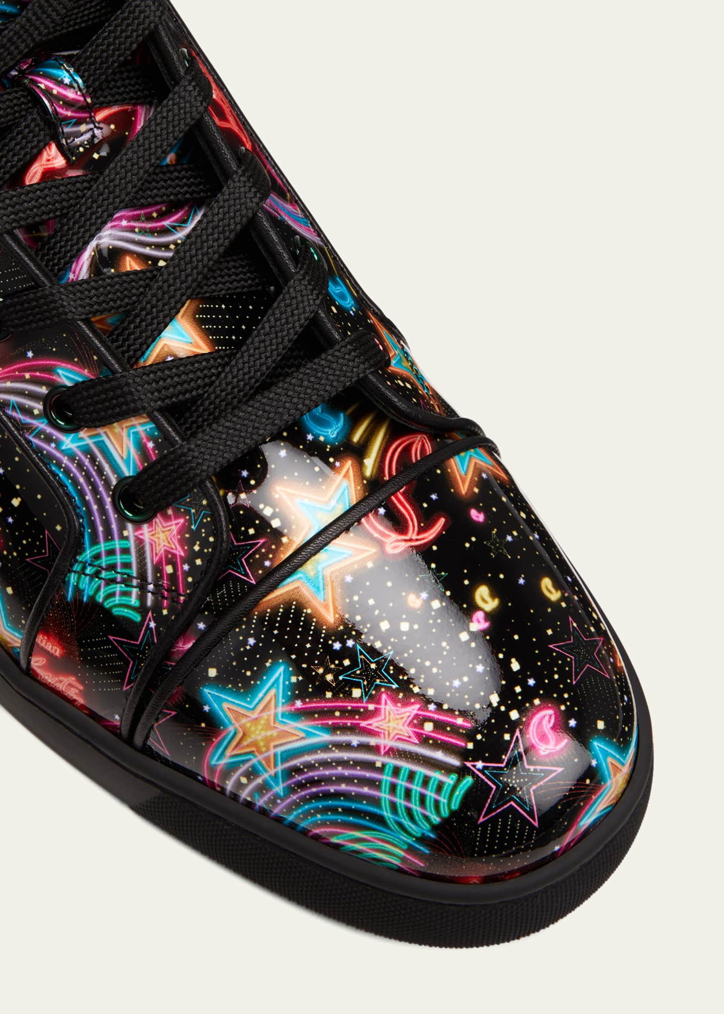 Christian Louboutin Men's Louis Starlight Patent Leather High-Top ...