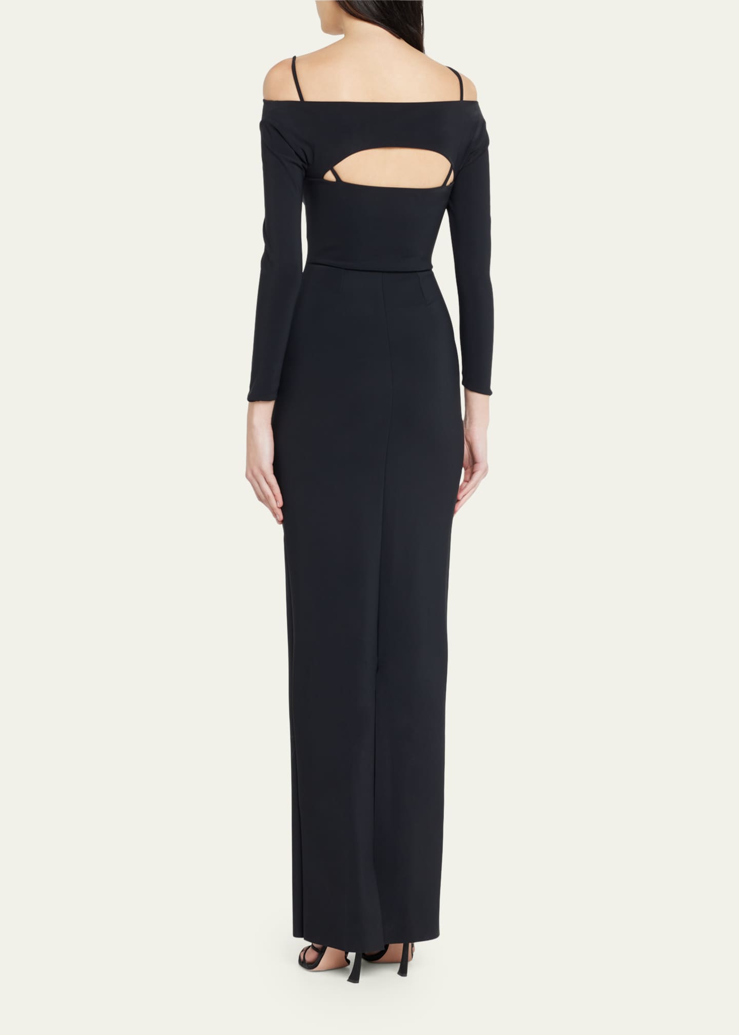 Chiara Boni La Petite Robe Amelia 3/4-Sleeve Cutout Gown - Bergdorf Goodman