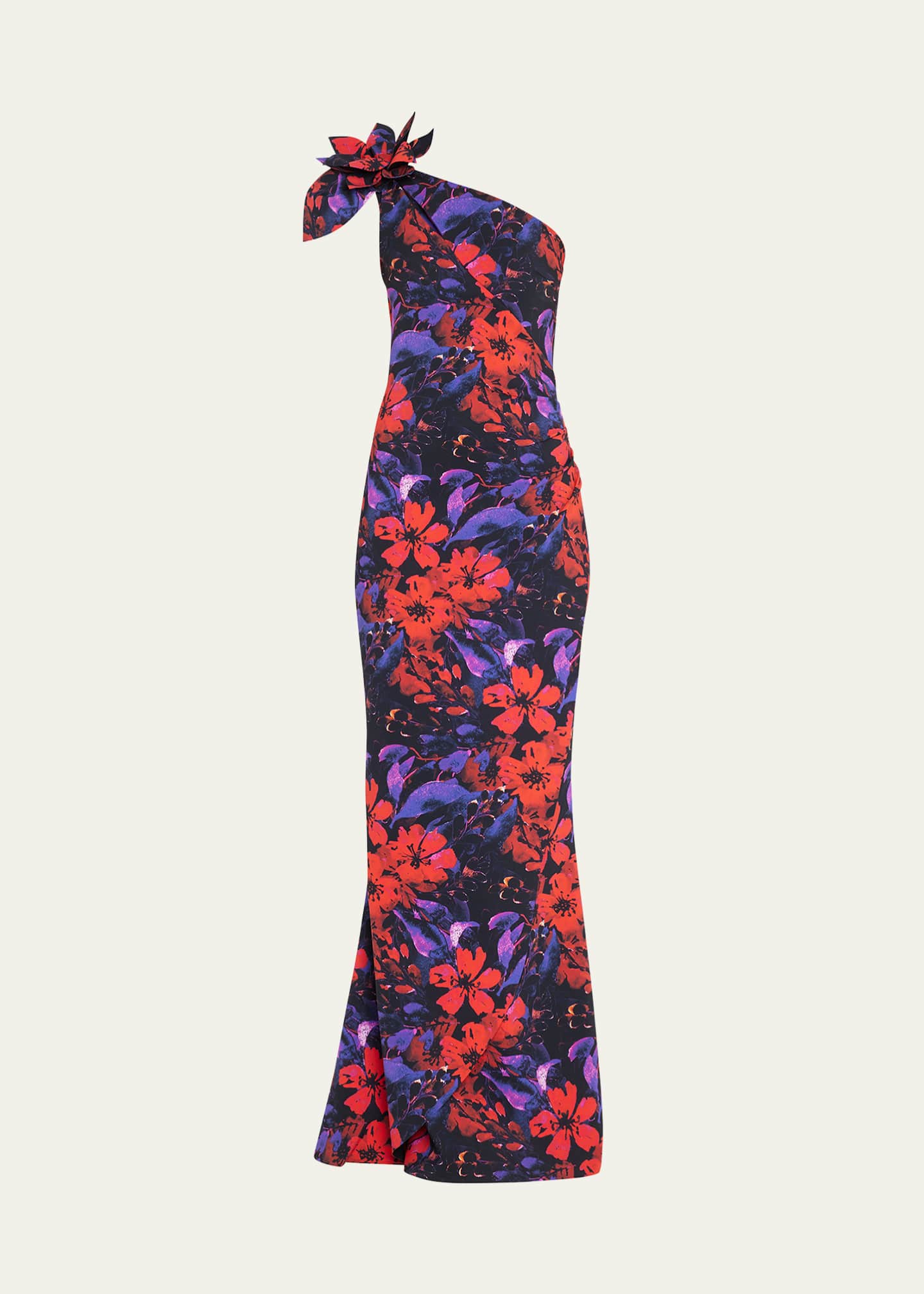 Chiara Boni La Petite Robe Gosia One-Shoulder Cutout Floral-Print Gown ...