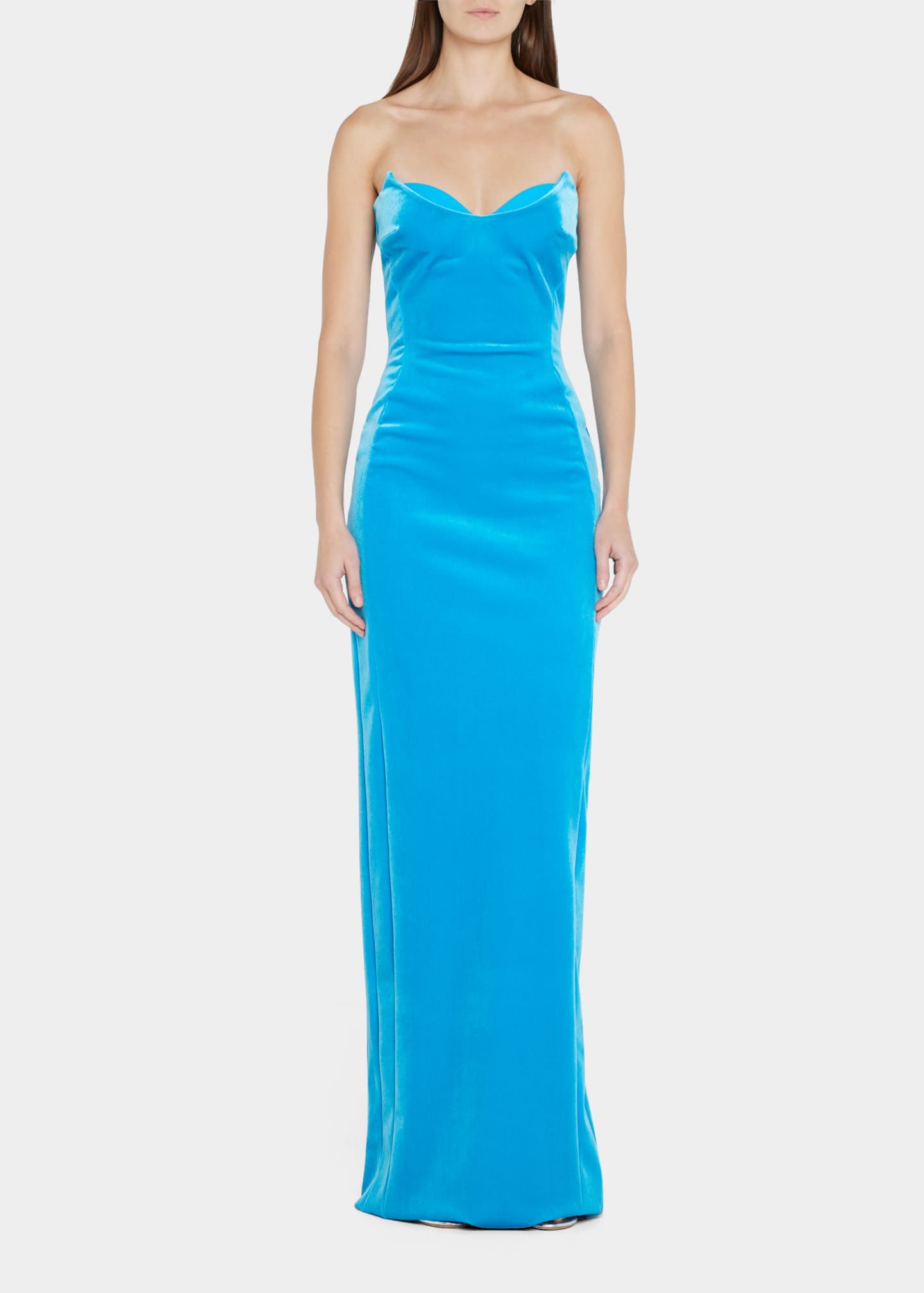Chiara Boni La Petite Robe Merlina Strapless Velvet Column Gown ...