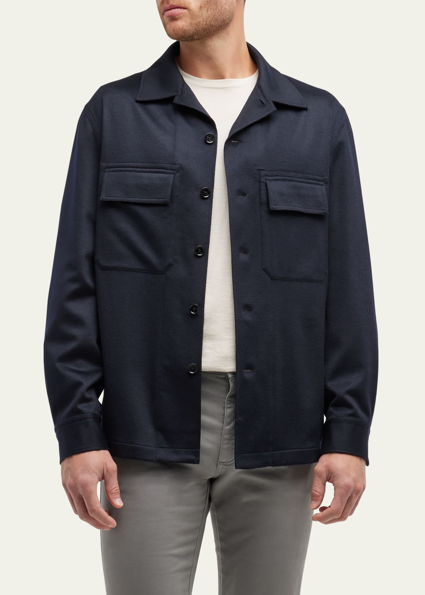 ZEGNA Men's Cashmere Overshirt - Bergdorf Goodman
