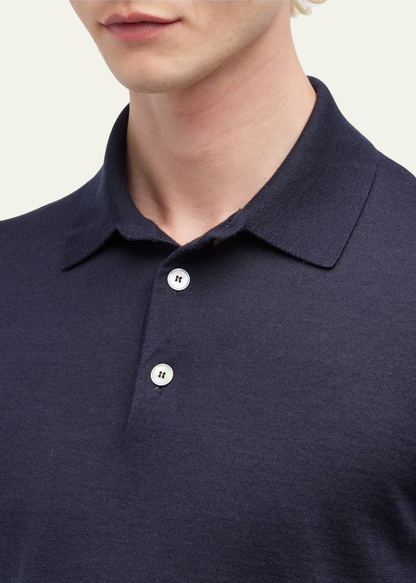 ZEGNA Men's Cashmere-Silk Polo Sweater - Bergdorf Goodman