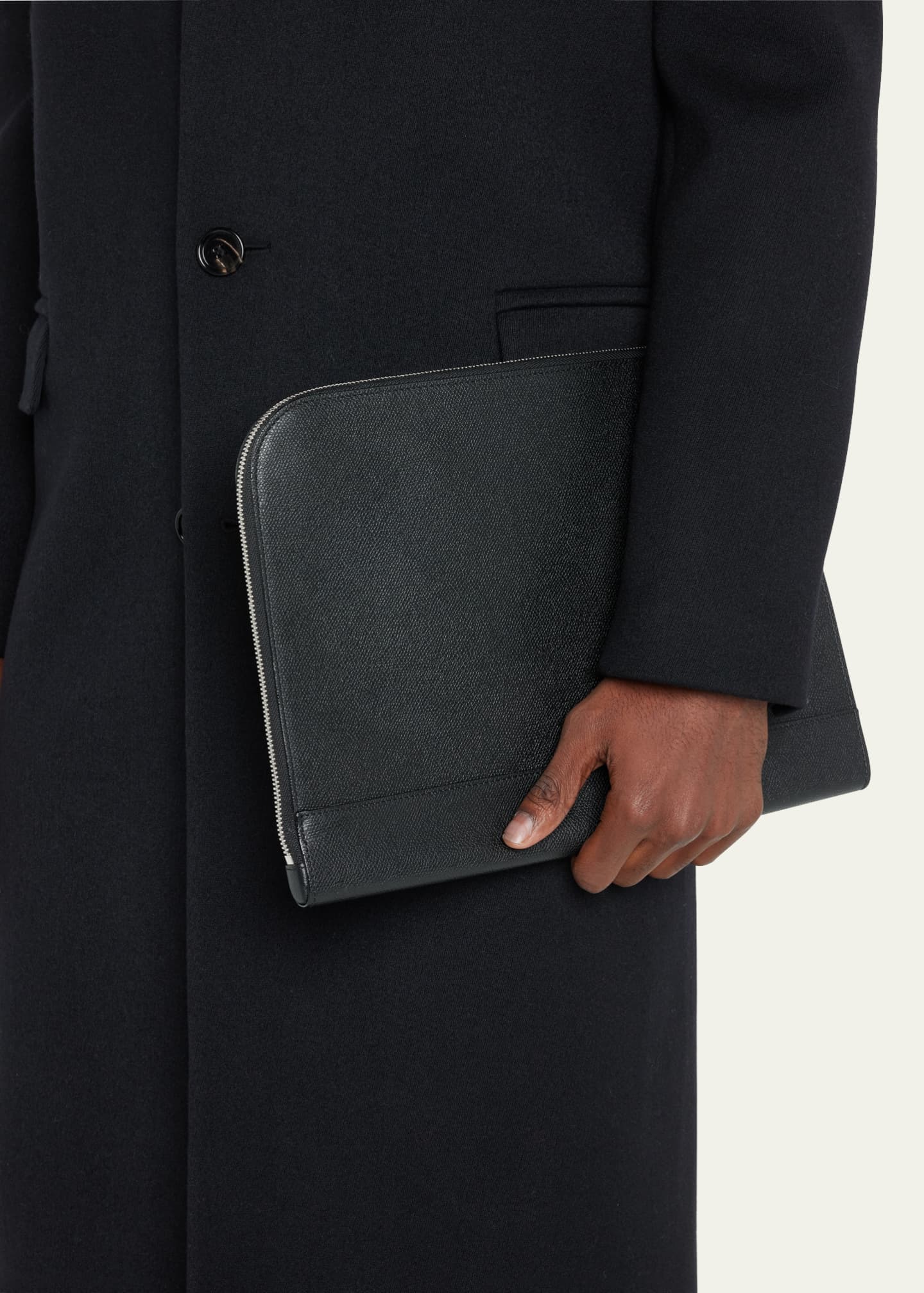 Valextra Men's My Logo Leather Portfolio - Bergdorf Goodman