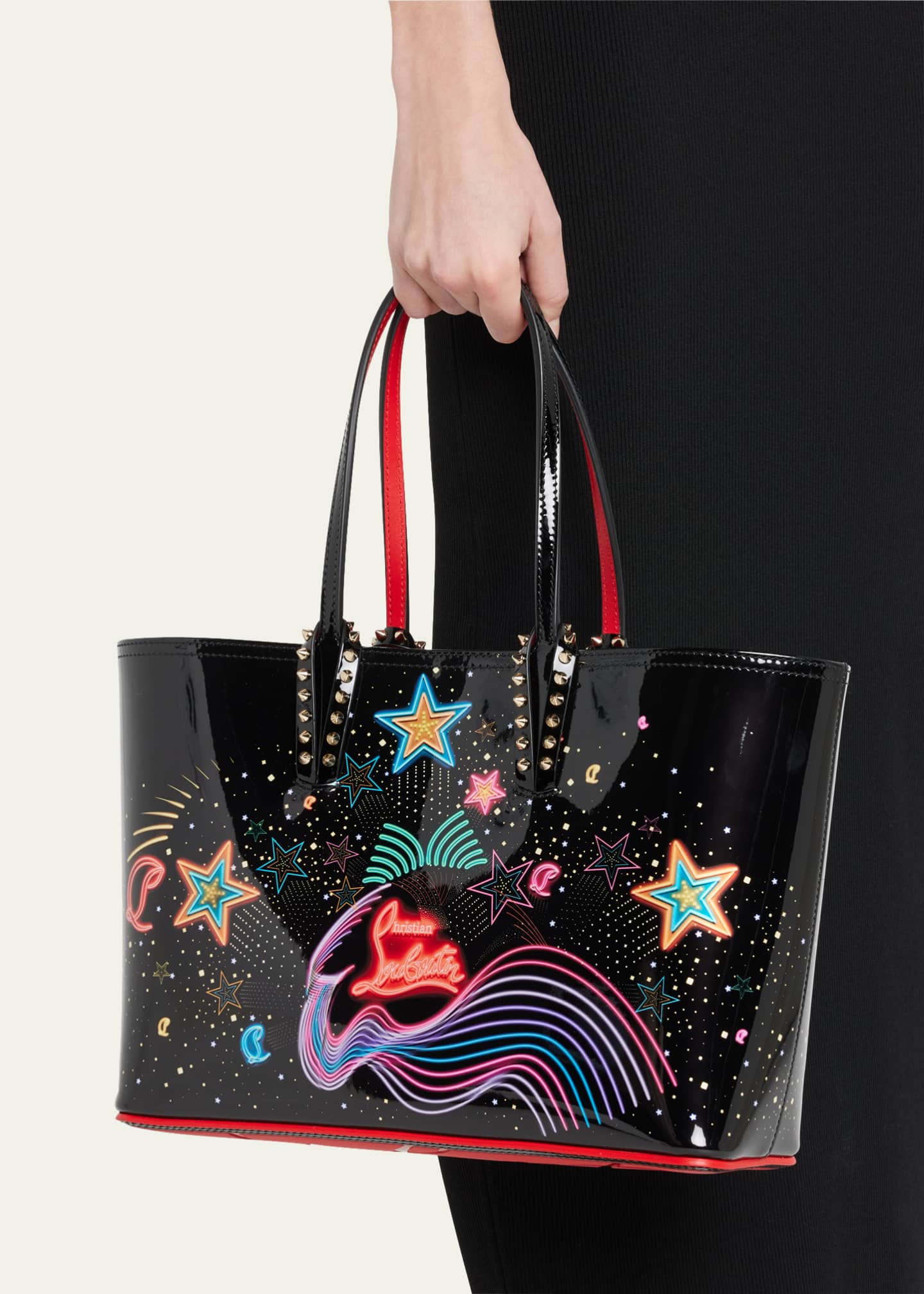 Christian Louboutin Cabata Small Starlight-Print Patent Tote Bag ...