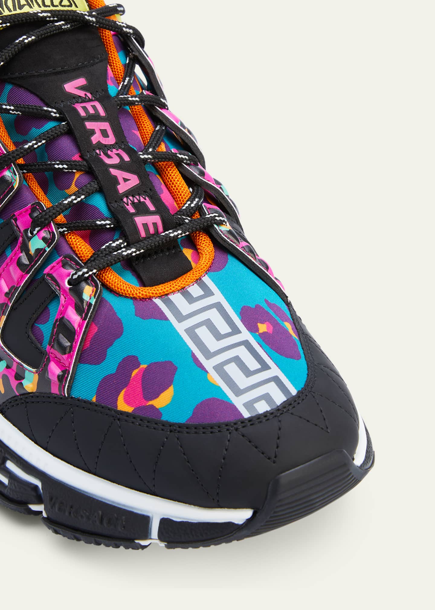 Versace Men's Trigreca Multicolor Leopard Print Sneakers - Bergdorf Goodman