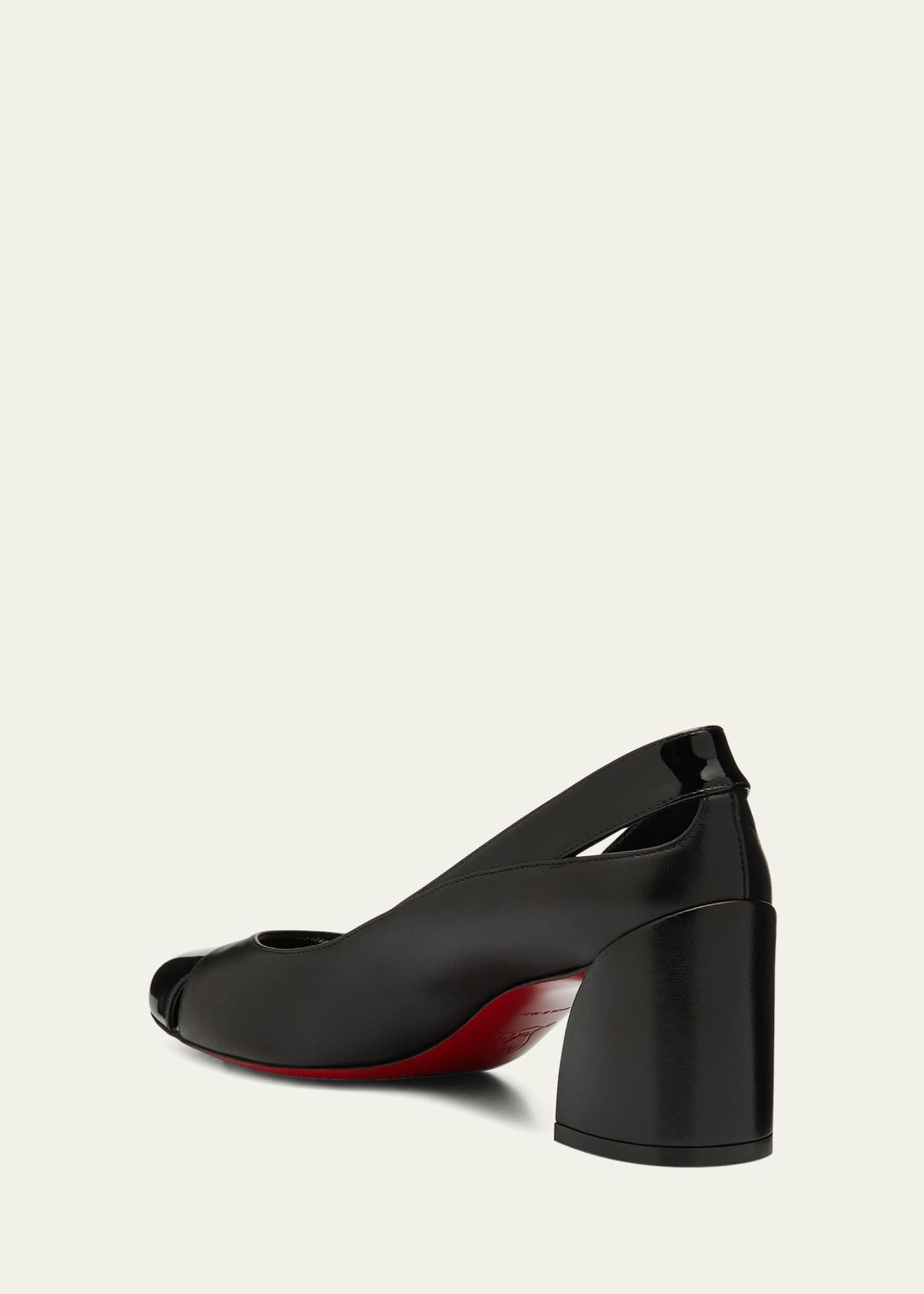 Christian Louboutin Miss Duvette Mixed Leather Red Sole Pumps ...