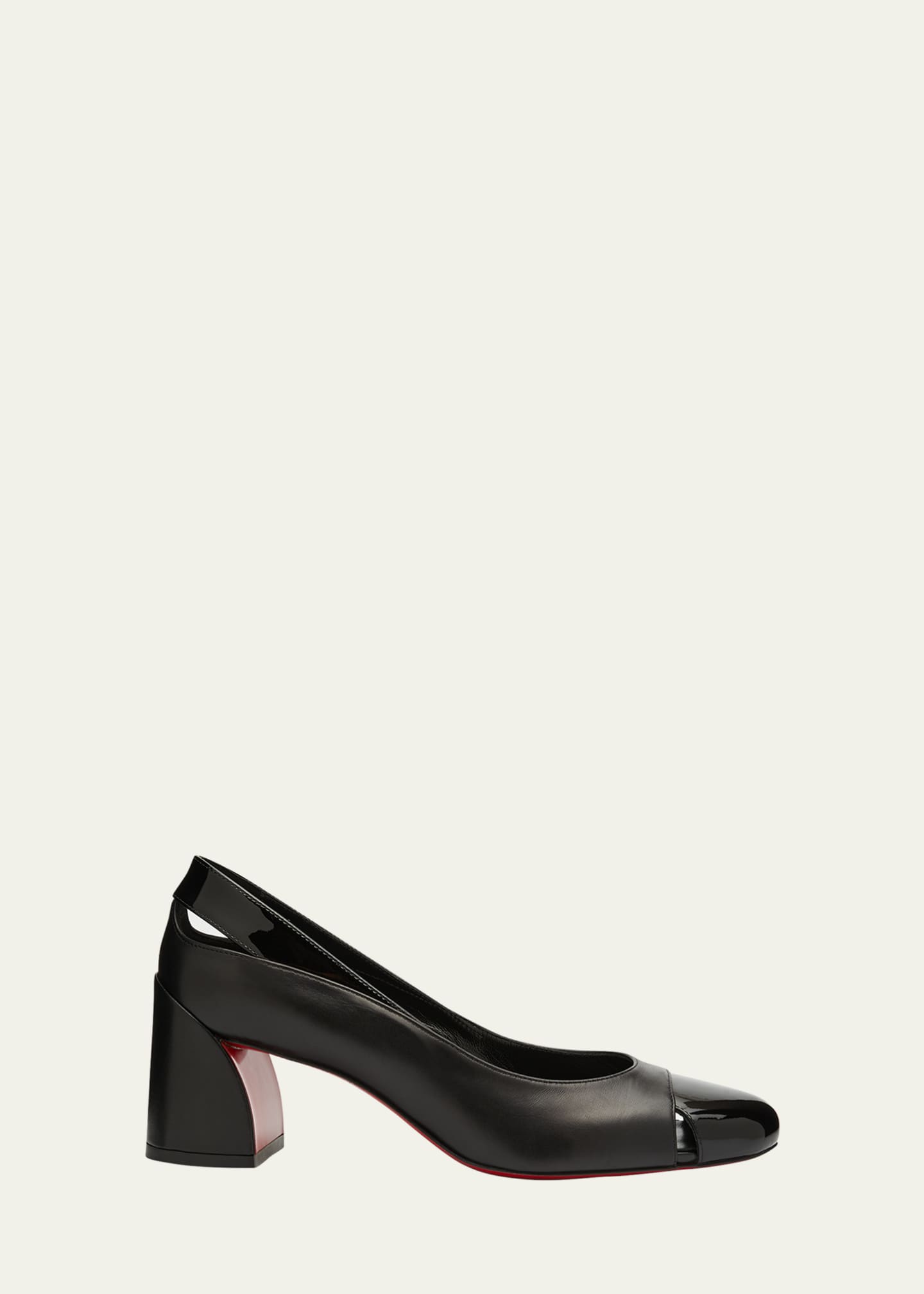 Christian Louboutin Miss Duvette Mixed Leather Red Sole Pumps ...