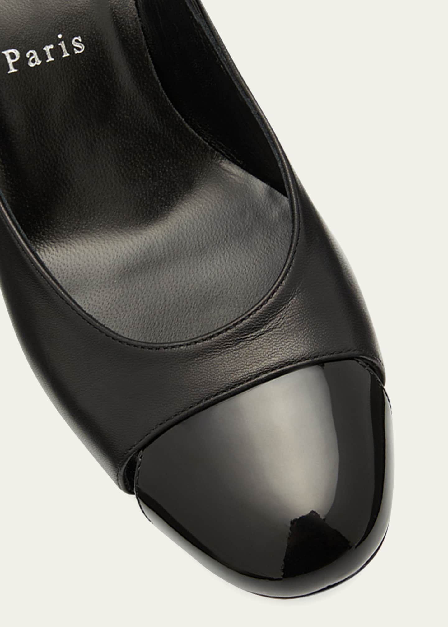 Christian Louboutin Miss Duvette Mixed Leather Red Sole Pumps ...