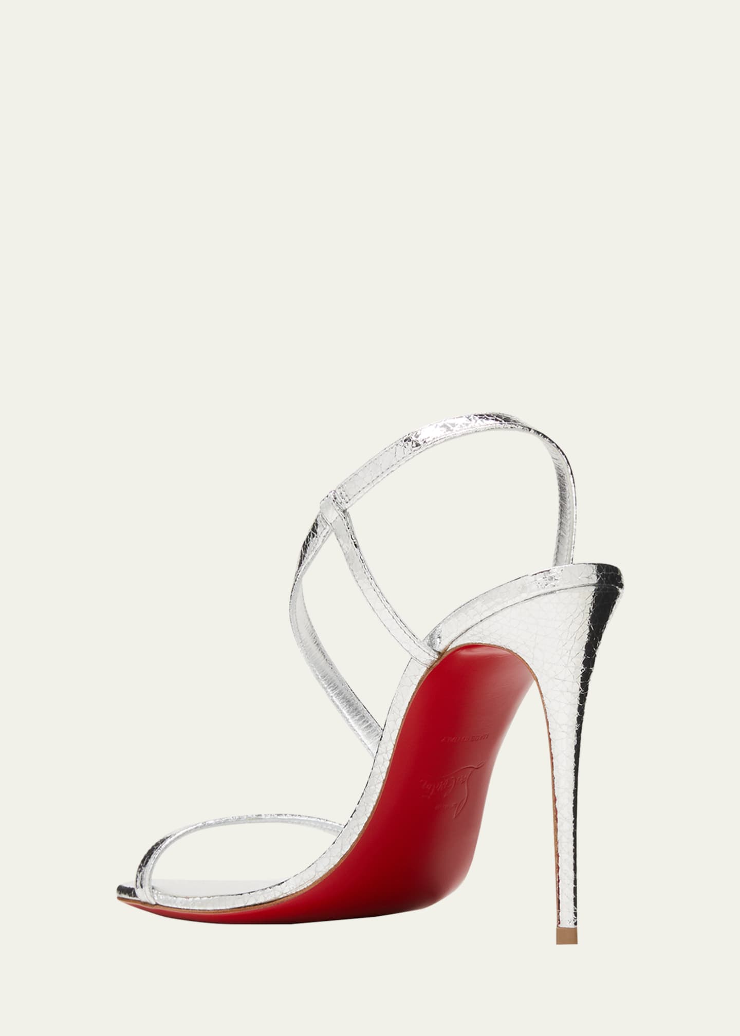 Christian Louboutin Rosalie Metallic Red Sole Stiletto Sandals ...