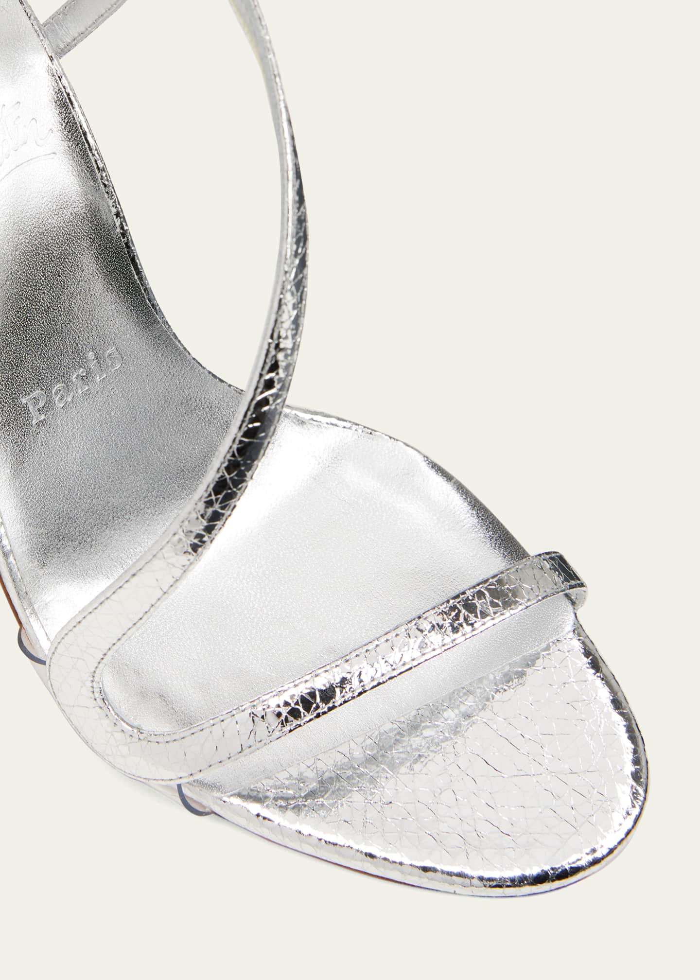 Christian Louboutin Rosalie Metallic Red Sole Stiletto Sandals ...