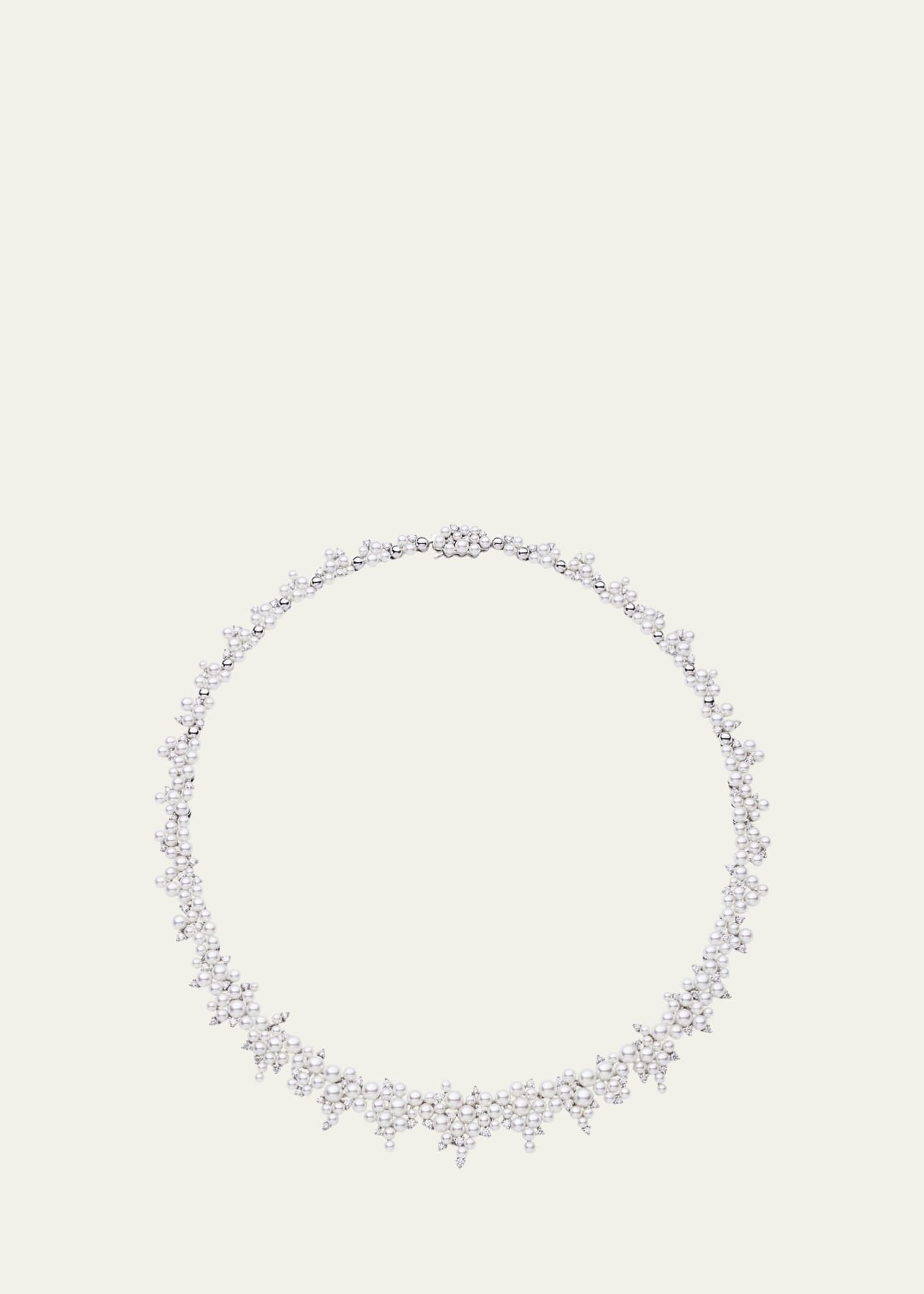 Paul Morelli Lagrange 18k White Gold Pearl and Diamond Necklace ...
