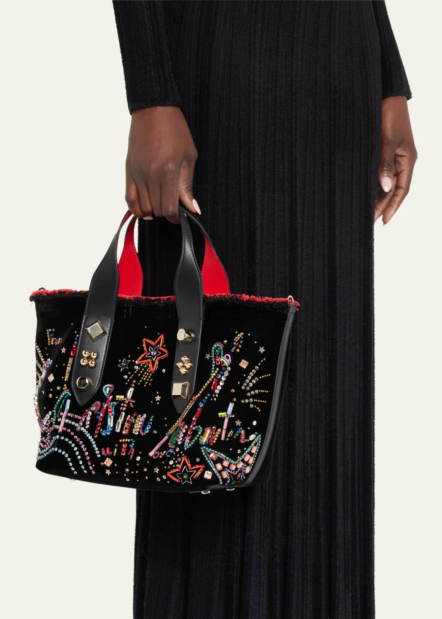 Christian Louboutin Frangibus Small Starlight Strass Tote Bag ...