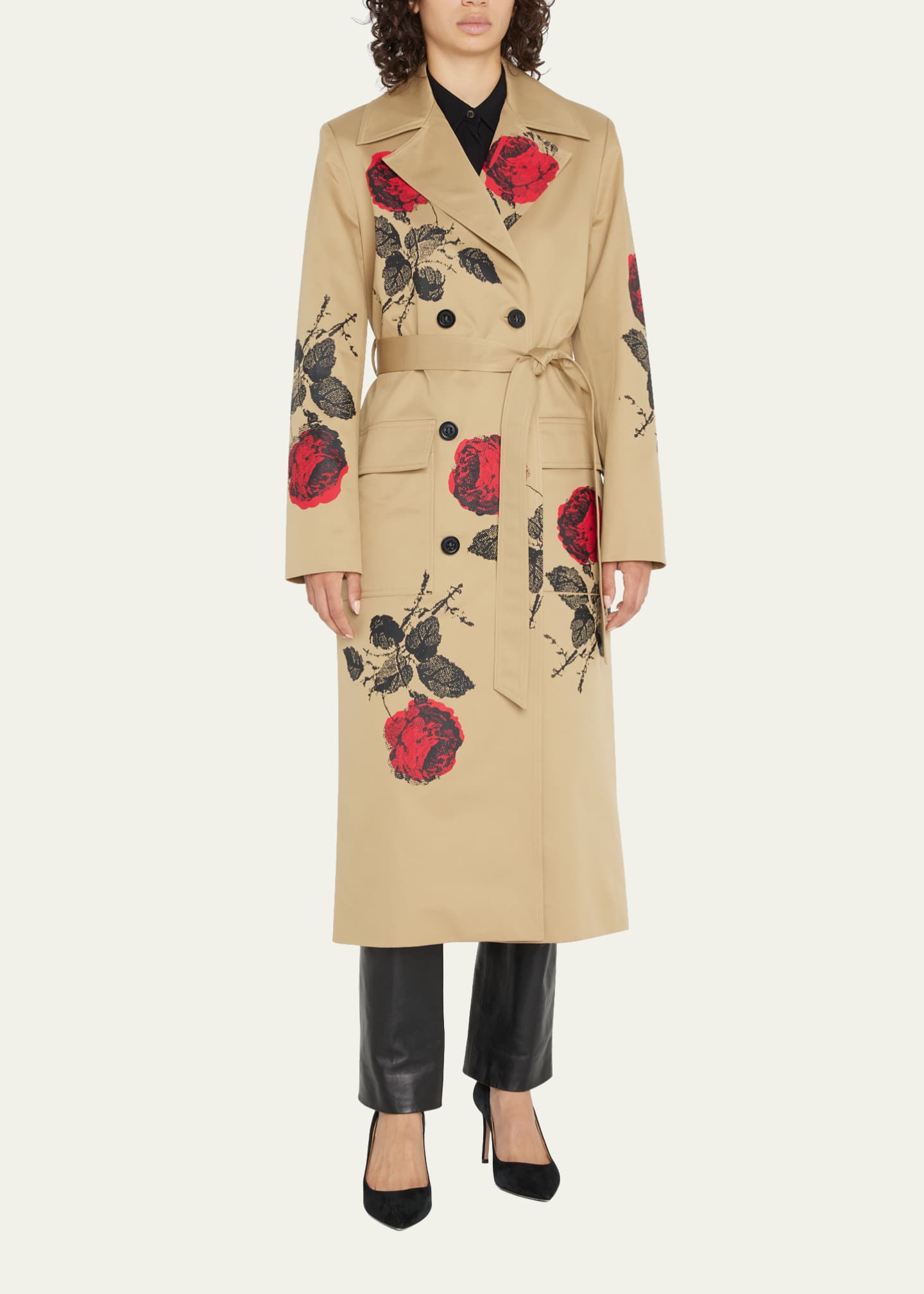 Libertine Stone Roses Double-Breasted Lean Trench Coat - Bergdorf Goodman