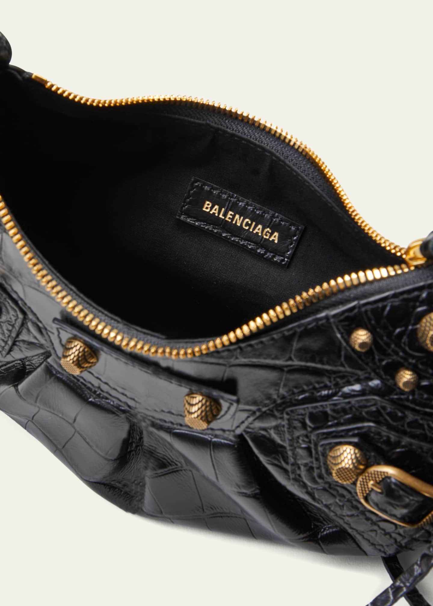 Balenciaga Le Cagole XS Croc-Embossed Shoulder Bag - Bergdorf Goodman