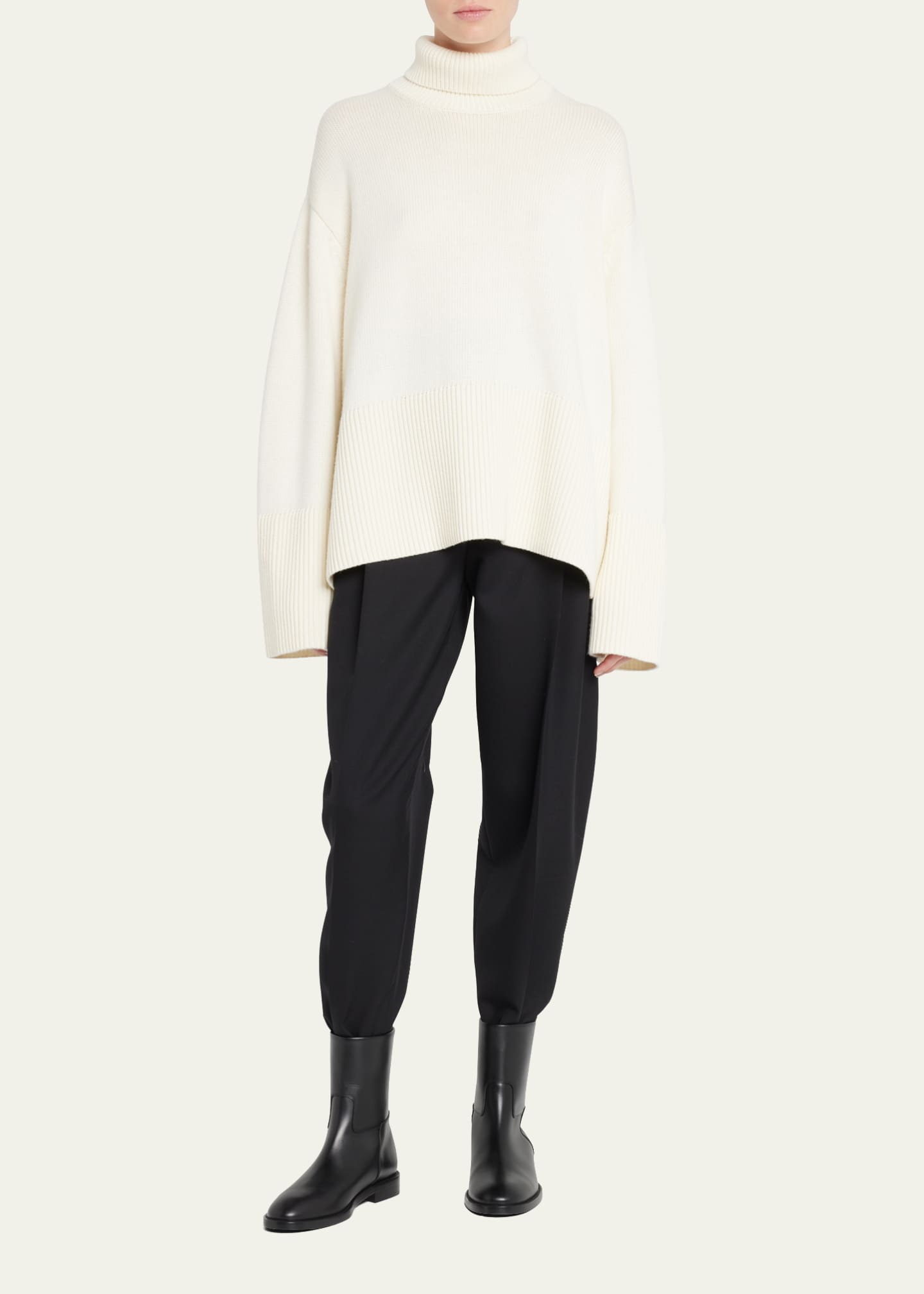 Toteme Turtleneck Wool Cotton Sweater - Bergdorf Goodman