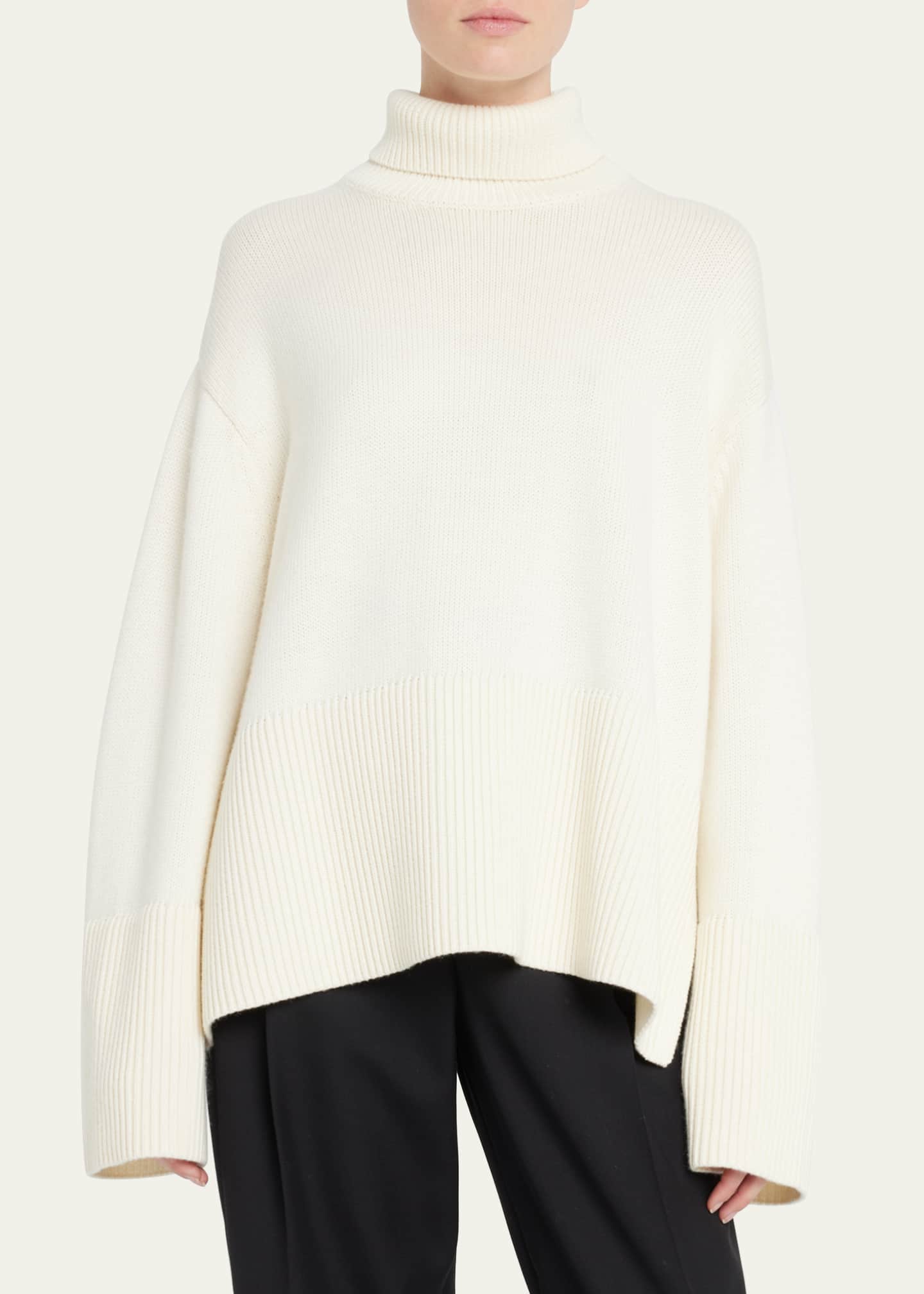 Toteme Turtleneck Wool Cotton Sweater - Bergdorf Goodman