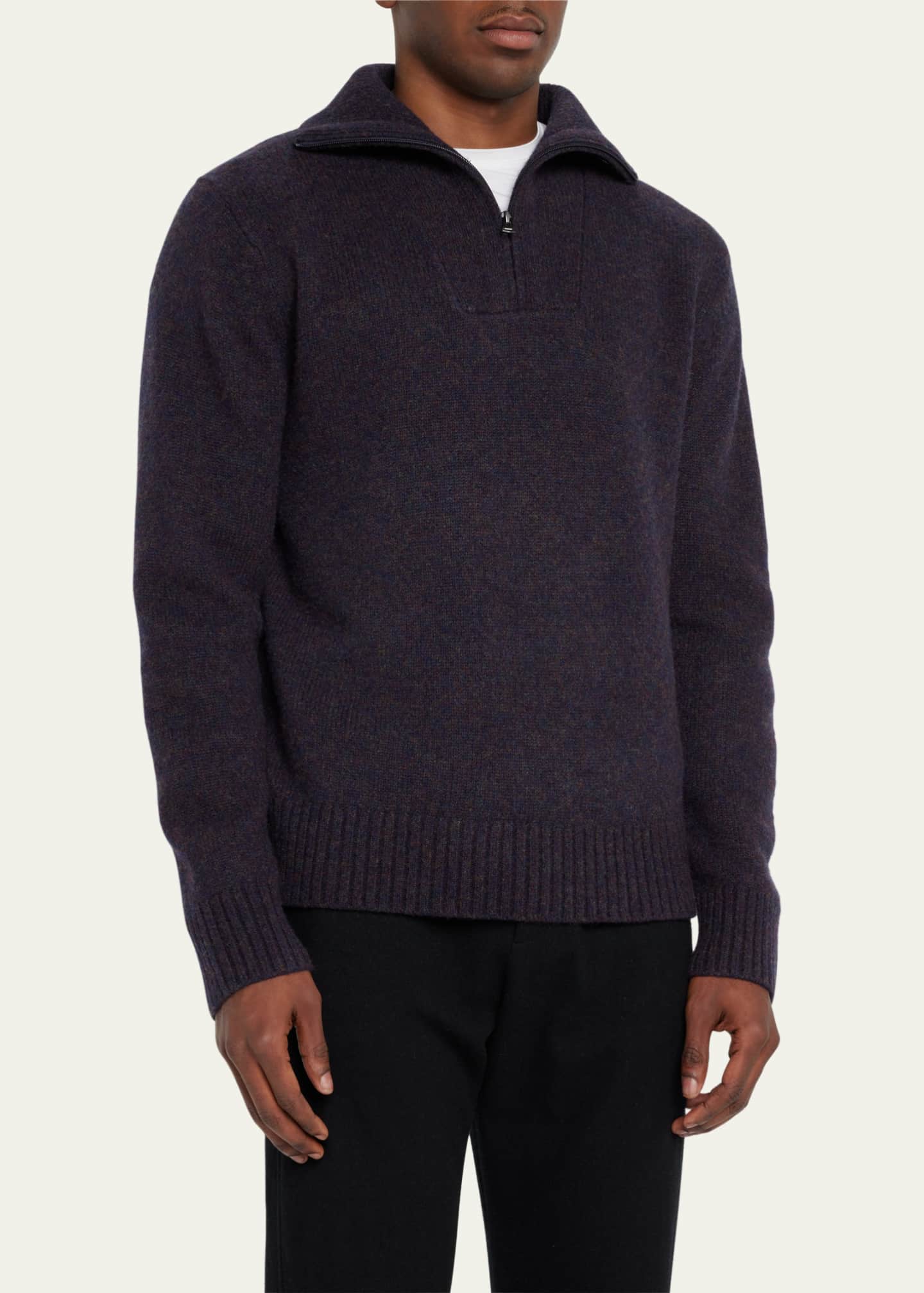 Vince Men's Melange Quarter-Zip Sweater - Bergdorf Goodman