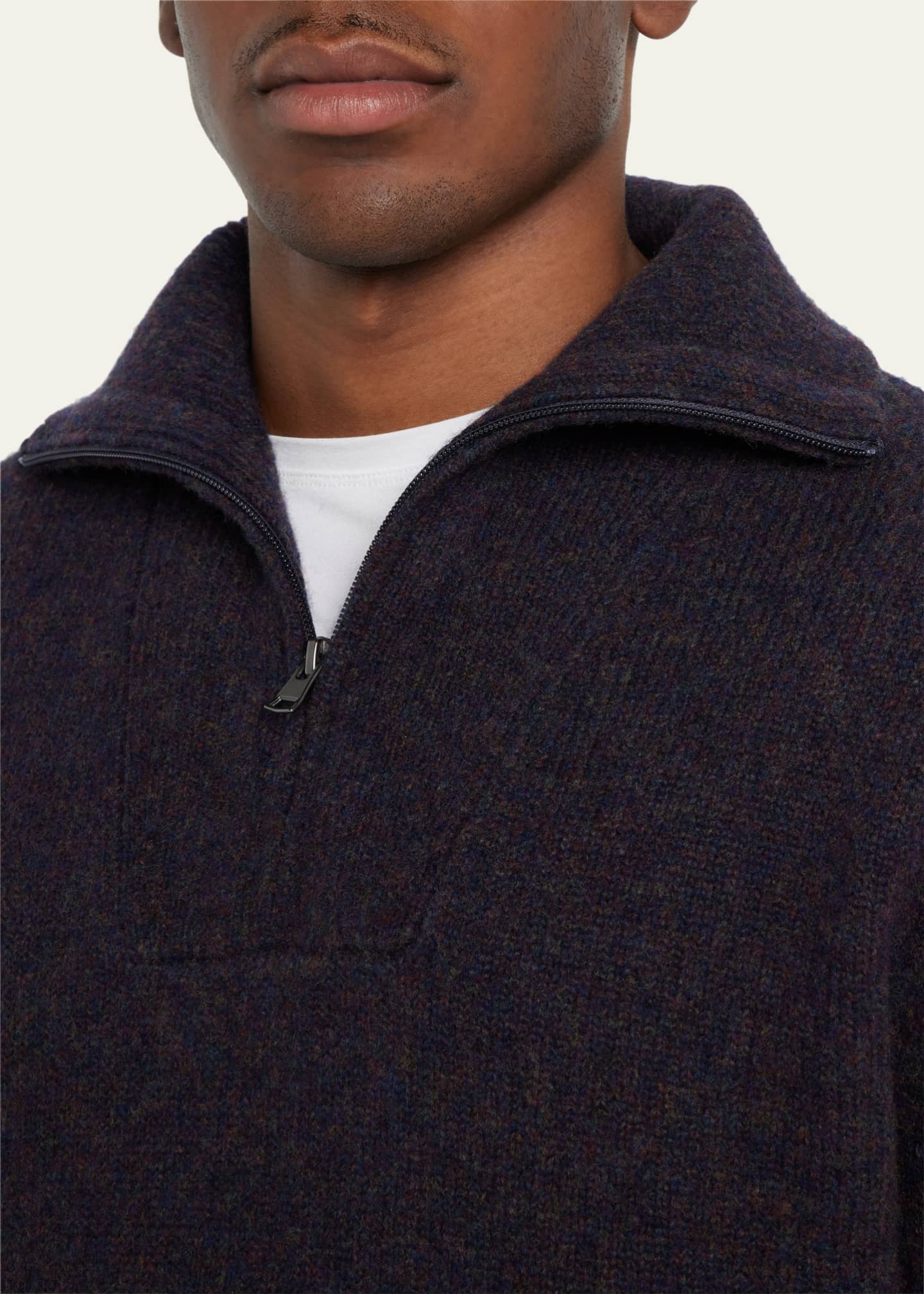 Vince Men's Melange Quarter-Zip Sweater - Bergdorf Goodman