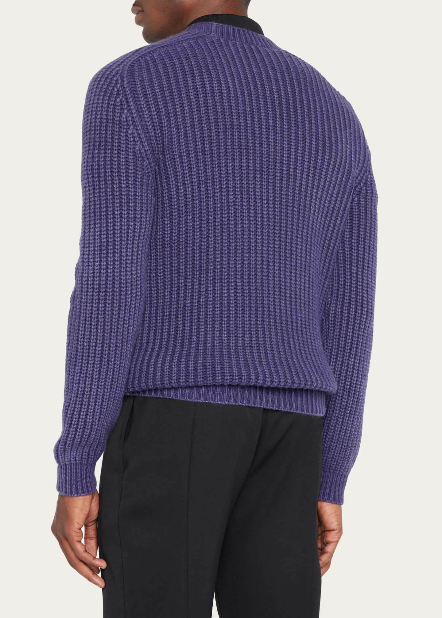 Iris Von Arnim Mens Rib Knit Cashmere Crewneck Sweater Bergdorf Goodman