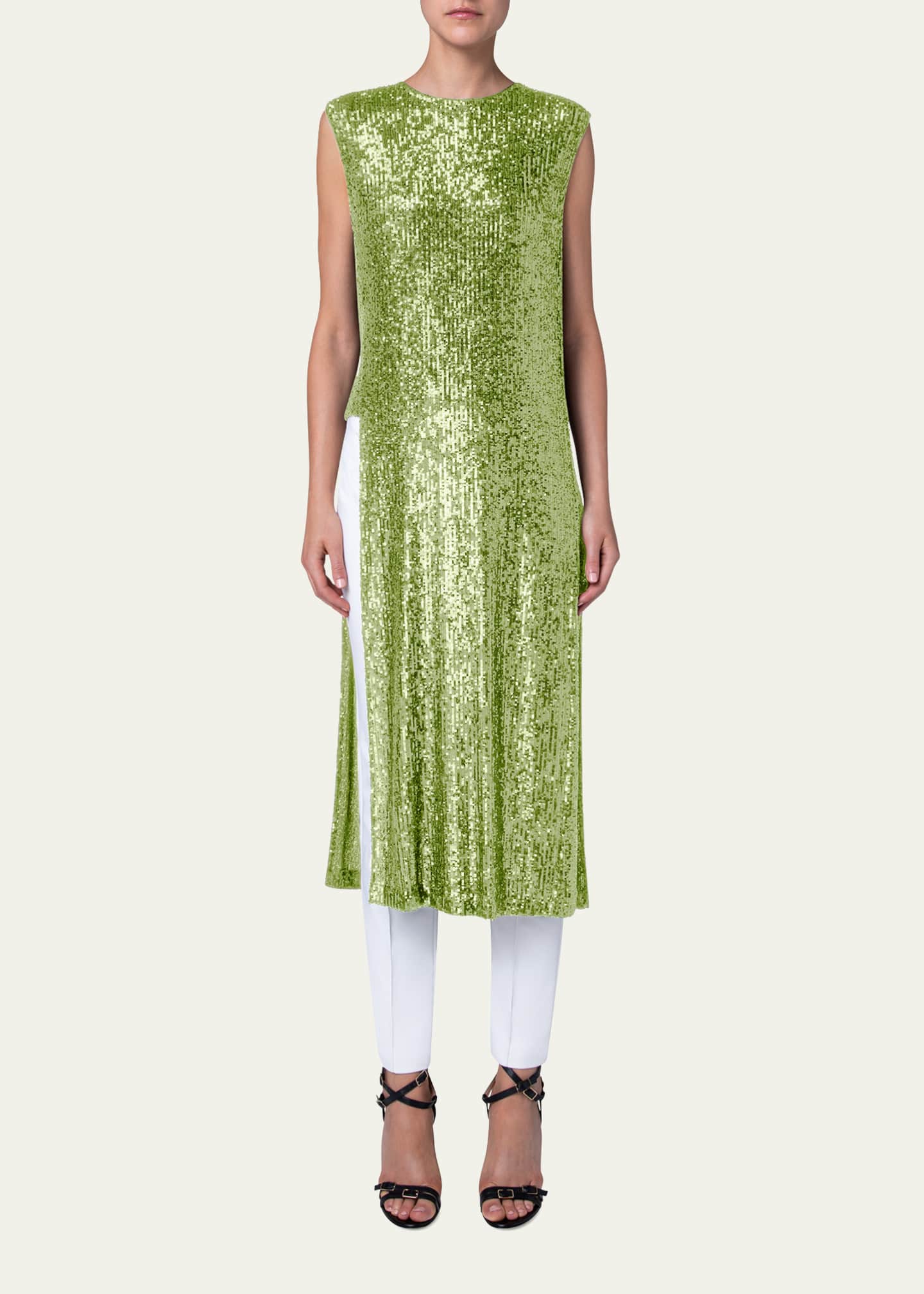 Akris Sequin Long Tunic with Side Slits - Bergdorf Goodman