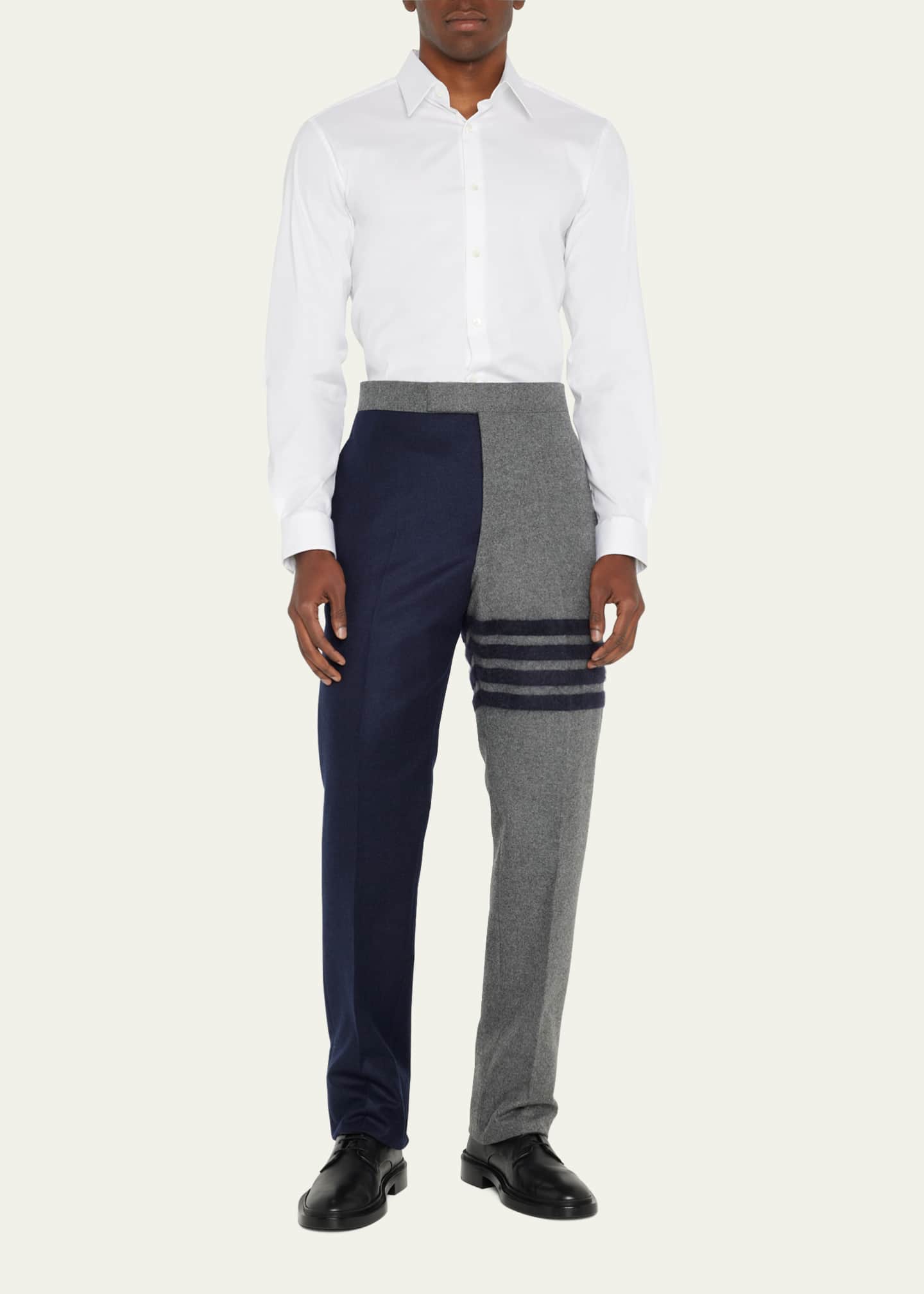 Thom Browne Men's 4-Bar Felted Colorblock Trousers - Bergdorf Goodman