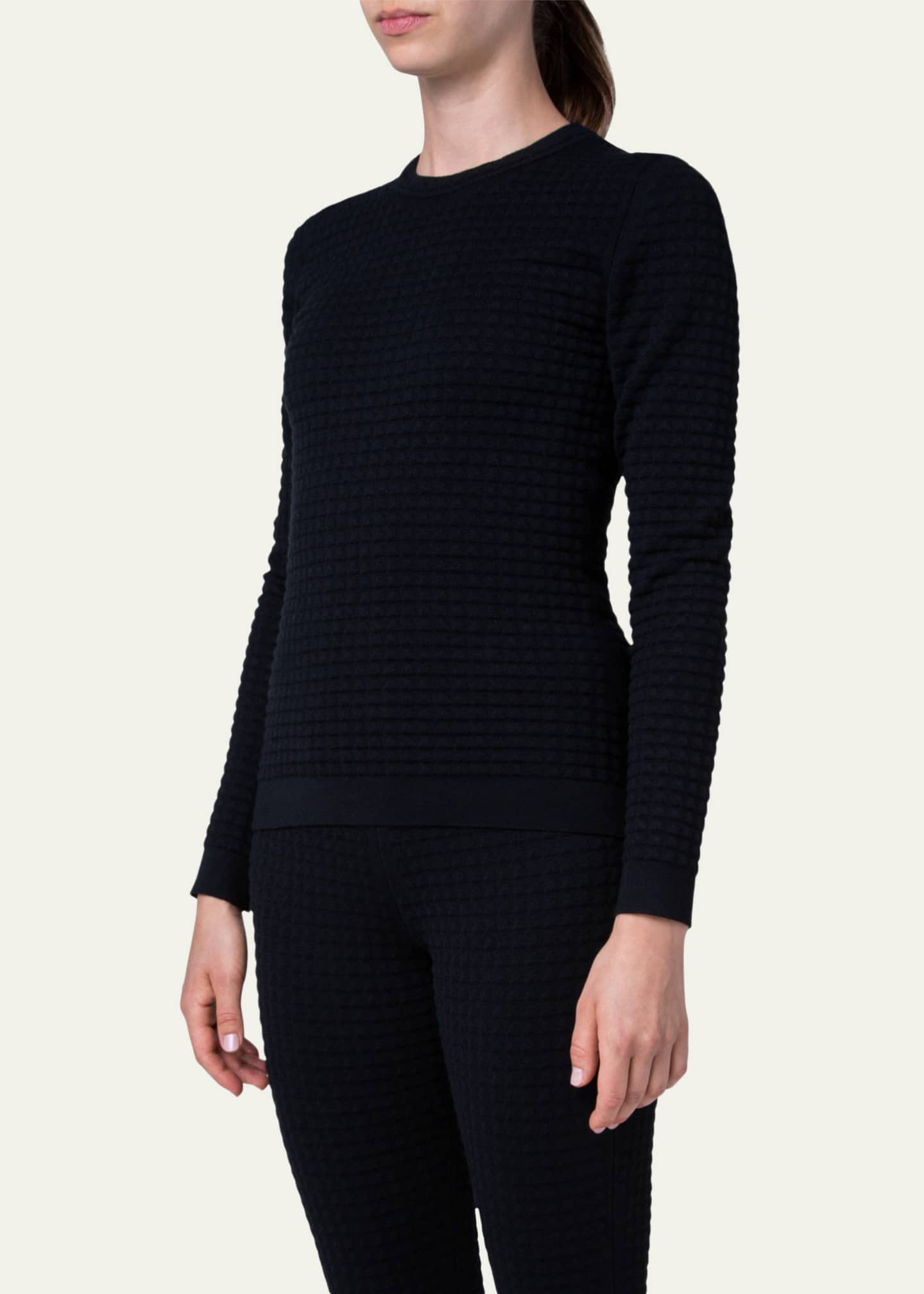 Akris Trapezoid Grid Jacquard Wool Sweater - Bergdorf Goodman