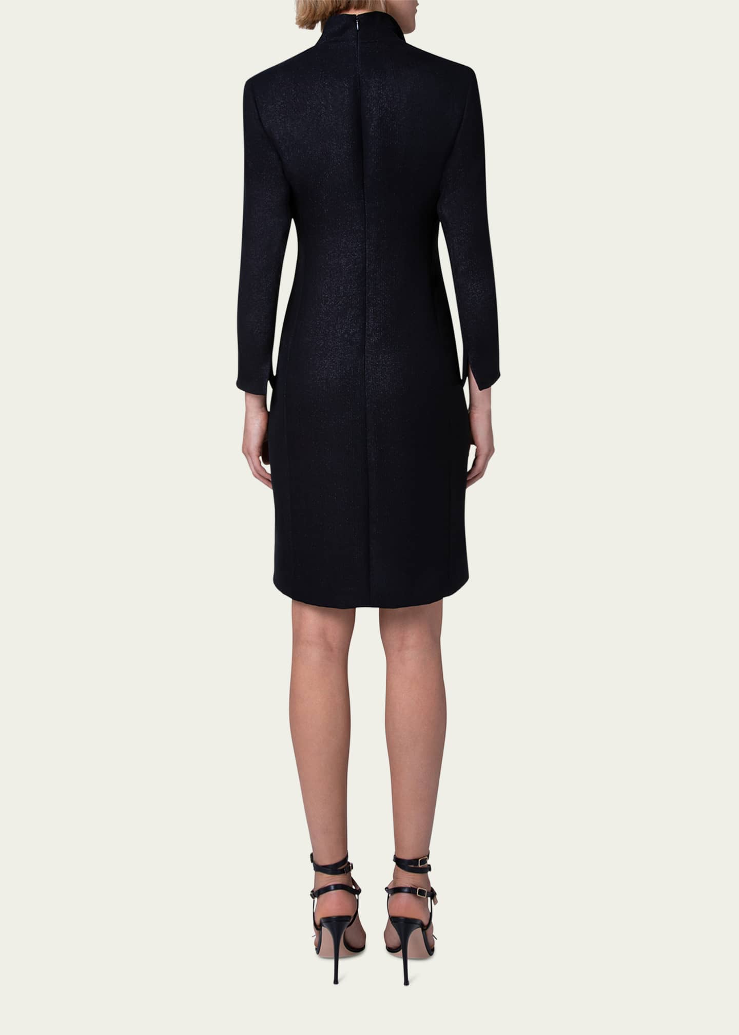 Akris Metallic Asymmetric Tuxedo Dress - Bergdorf Goodman