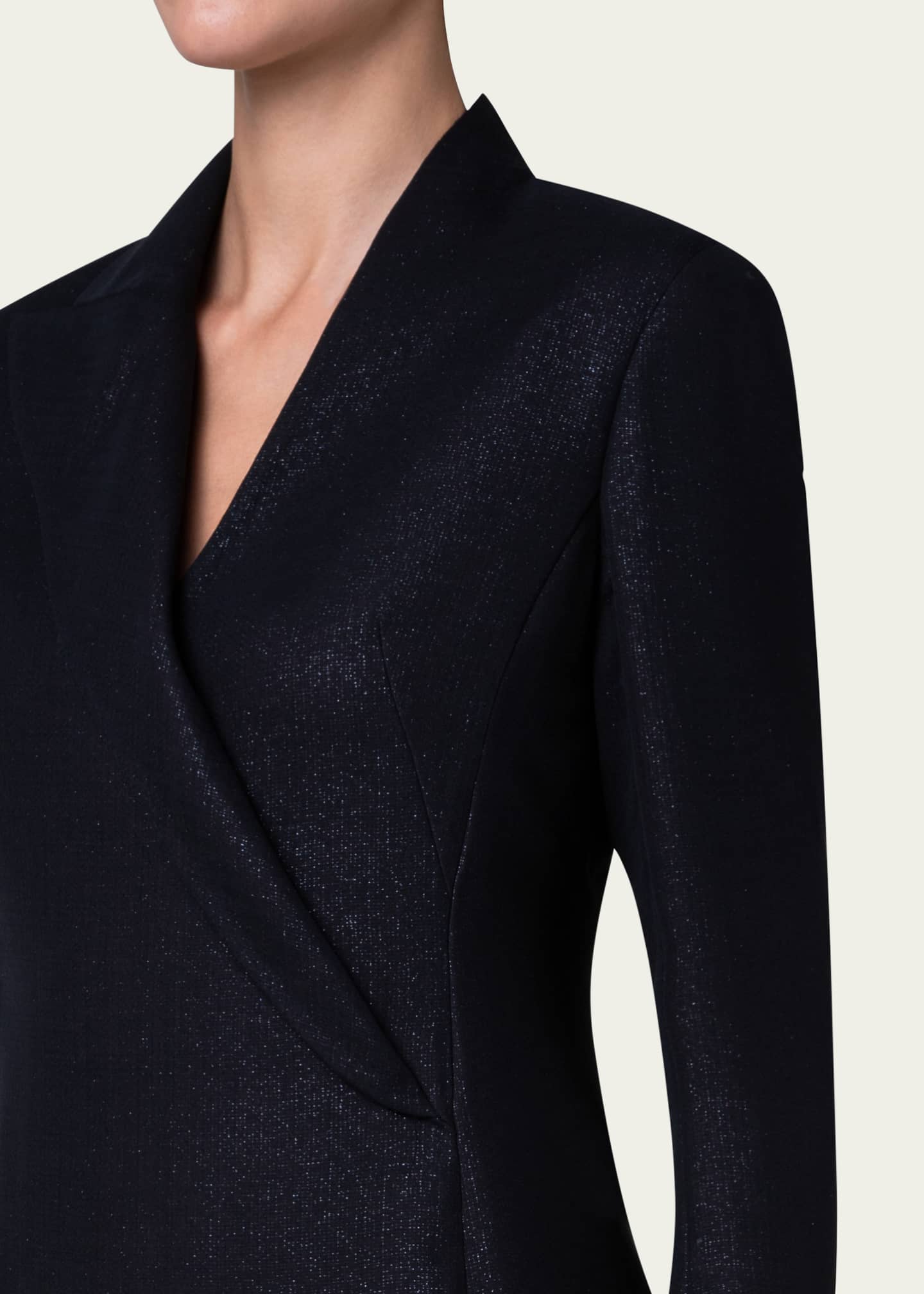 Akris Metallic Asymmetric Tuxedo Dress - Bergdorf Goodman