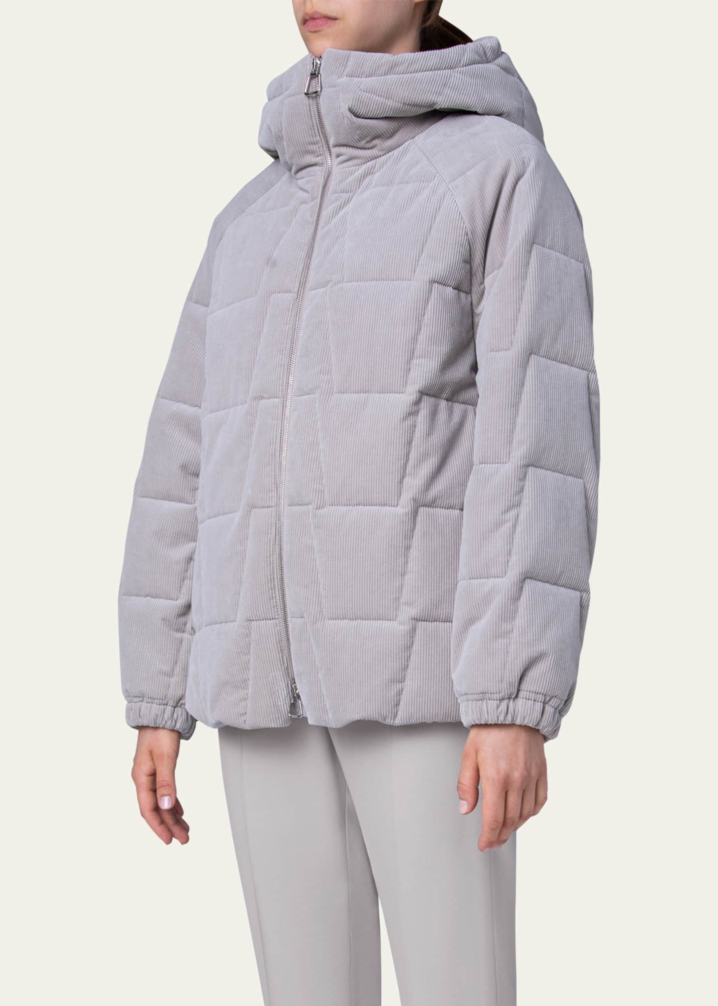Akris Mavis Trapezoid Quilted Corduroy Parka Jacket - Bergdorf Goodman