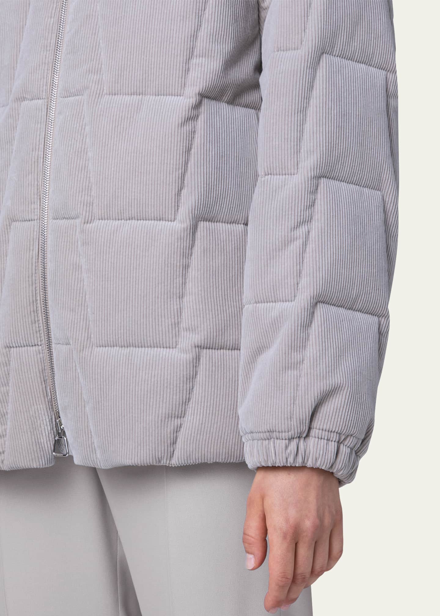 Akris Mavis Trapezoid Quilted Corduroy Parka Jacket - Bergdorf Goodman