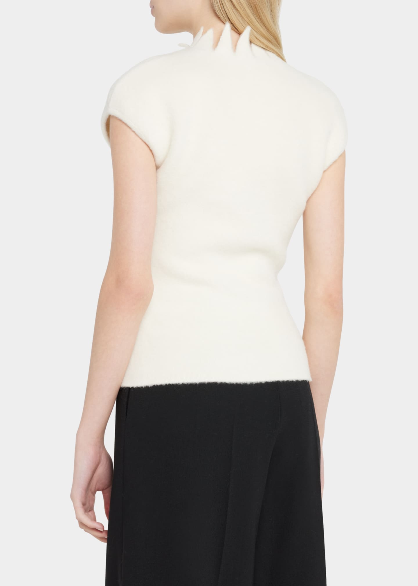 Loewe Scallop Neckline Wool Top - Bergdorf Goodman