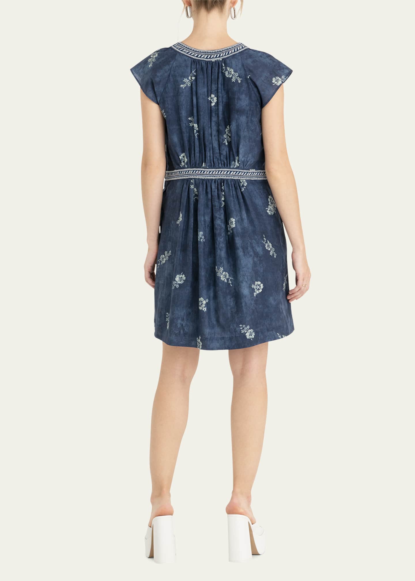 Secret Mission Mirelle Embroidered Cap-Sleeve Mini Dress - Bergdorf Goodman