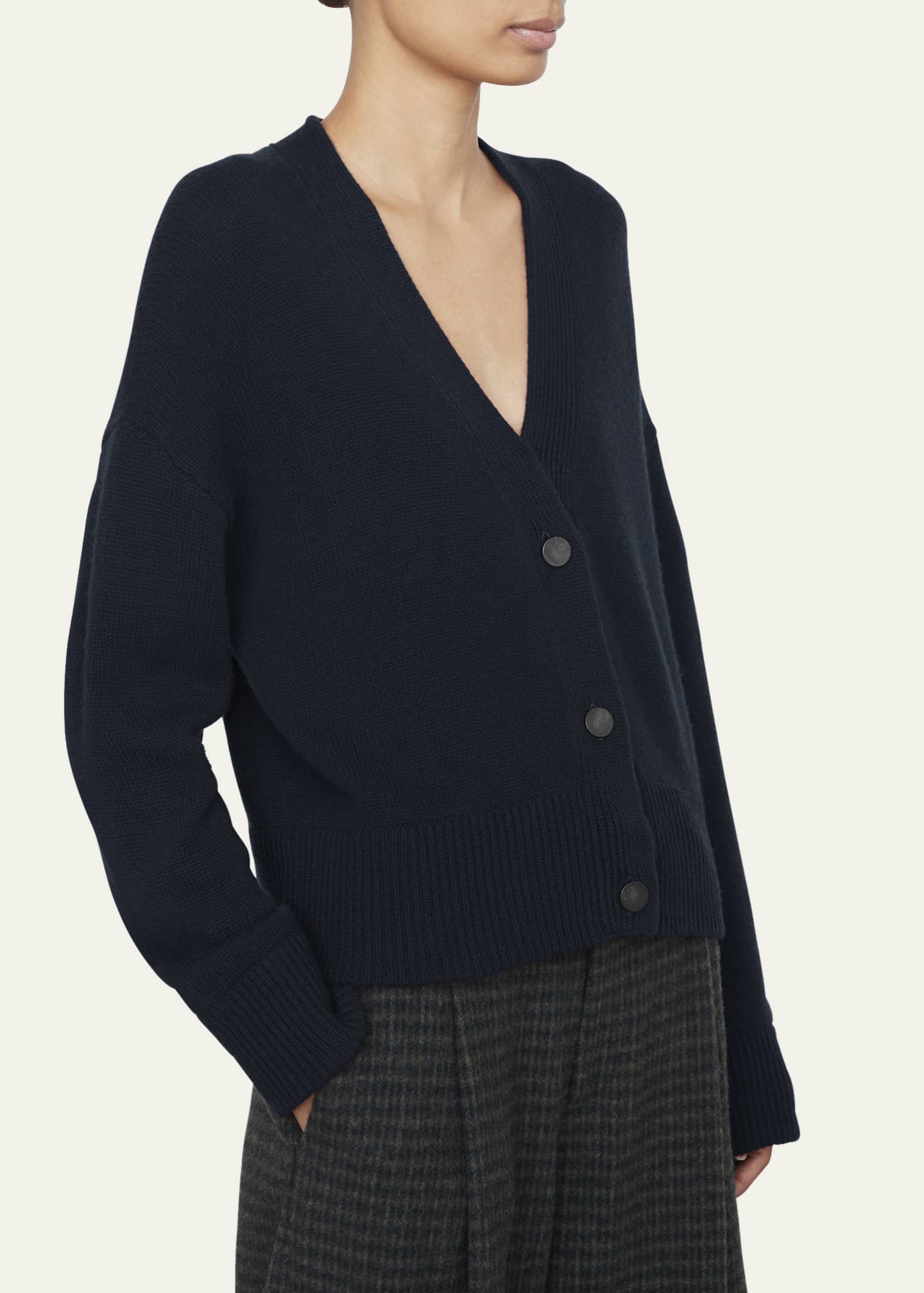 Vince Wool-Cashmere Boxy V-Neck Cardigan - Bergdorf Goodman