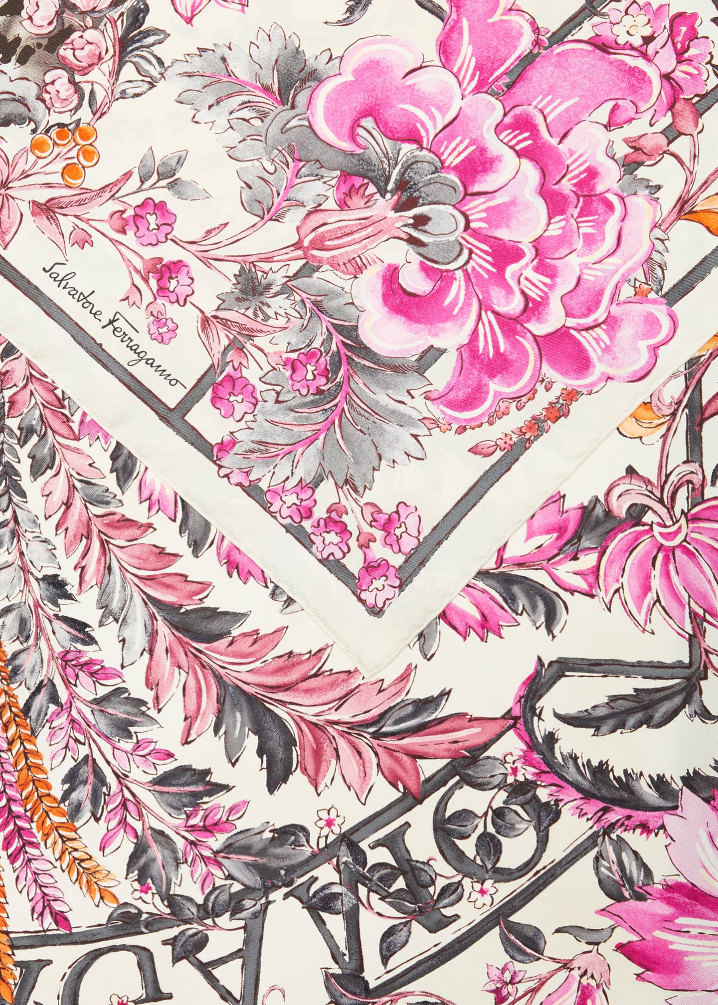 Ferragamo Foulard Floral Cheetah Silk Square Scarf - Bergdorf Goodman