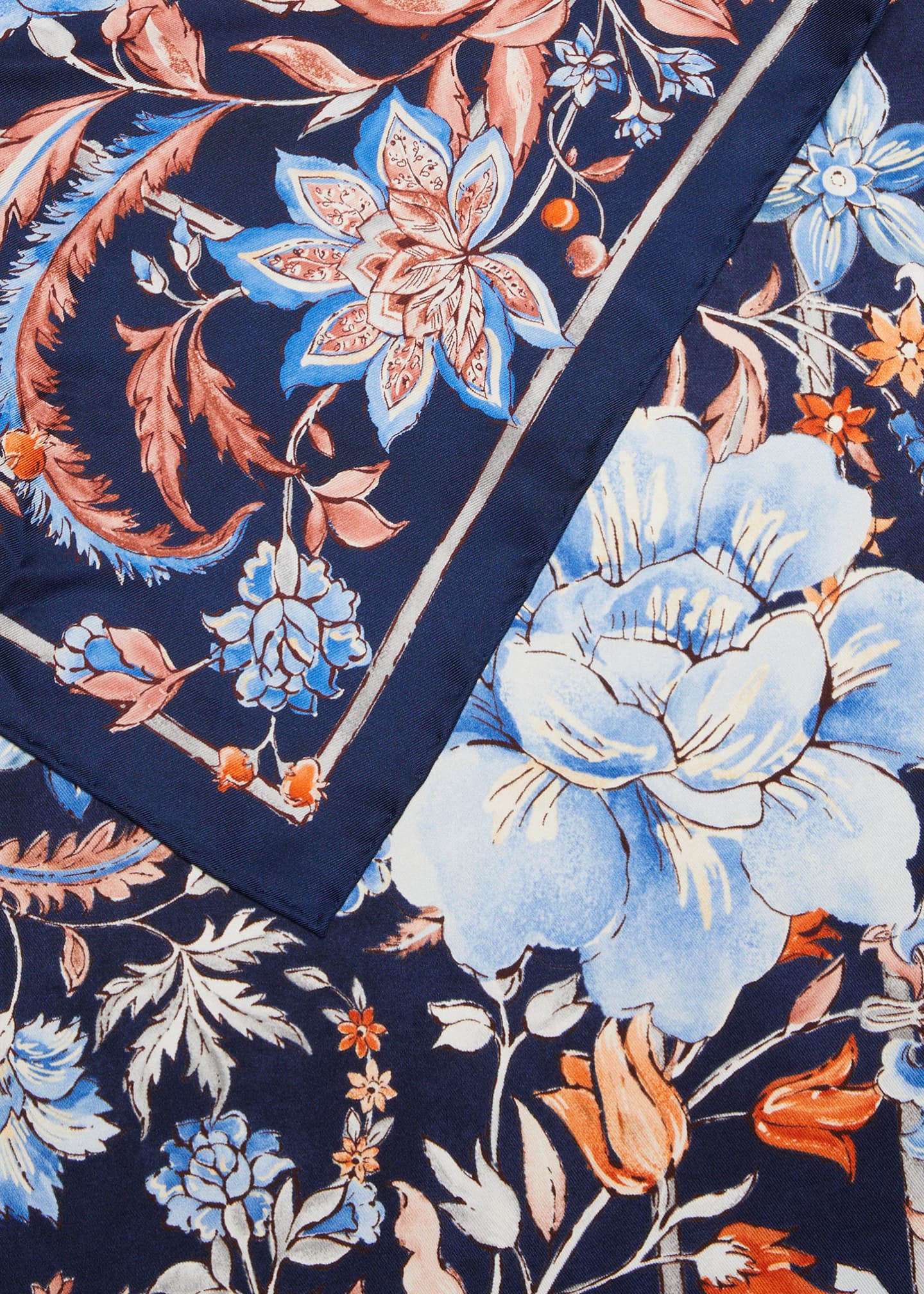 Ferragamo Foulard Floral Cheetah Silk Square Scarf - Bergdorf Goodman