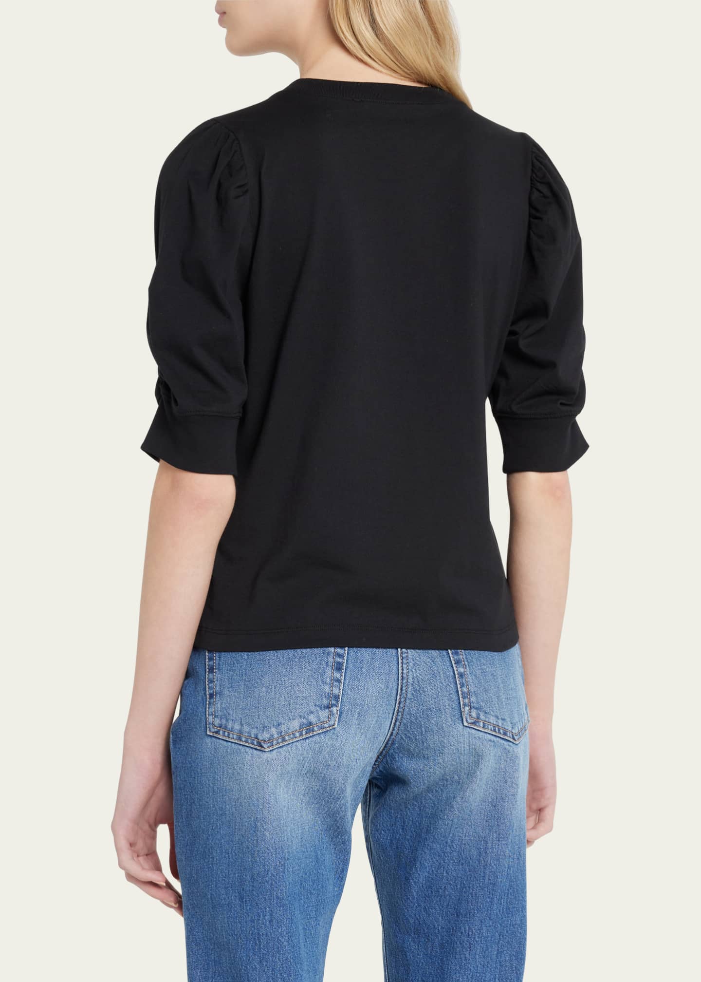 FRAME Frankie Ruched Puff Sleeve Tee - Bergdorf Goodman