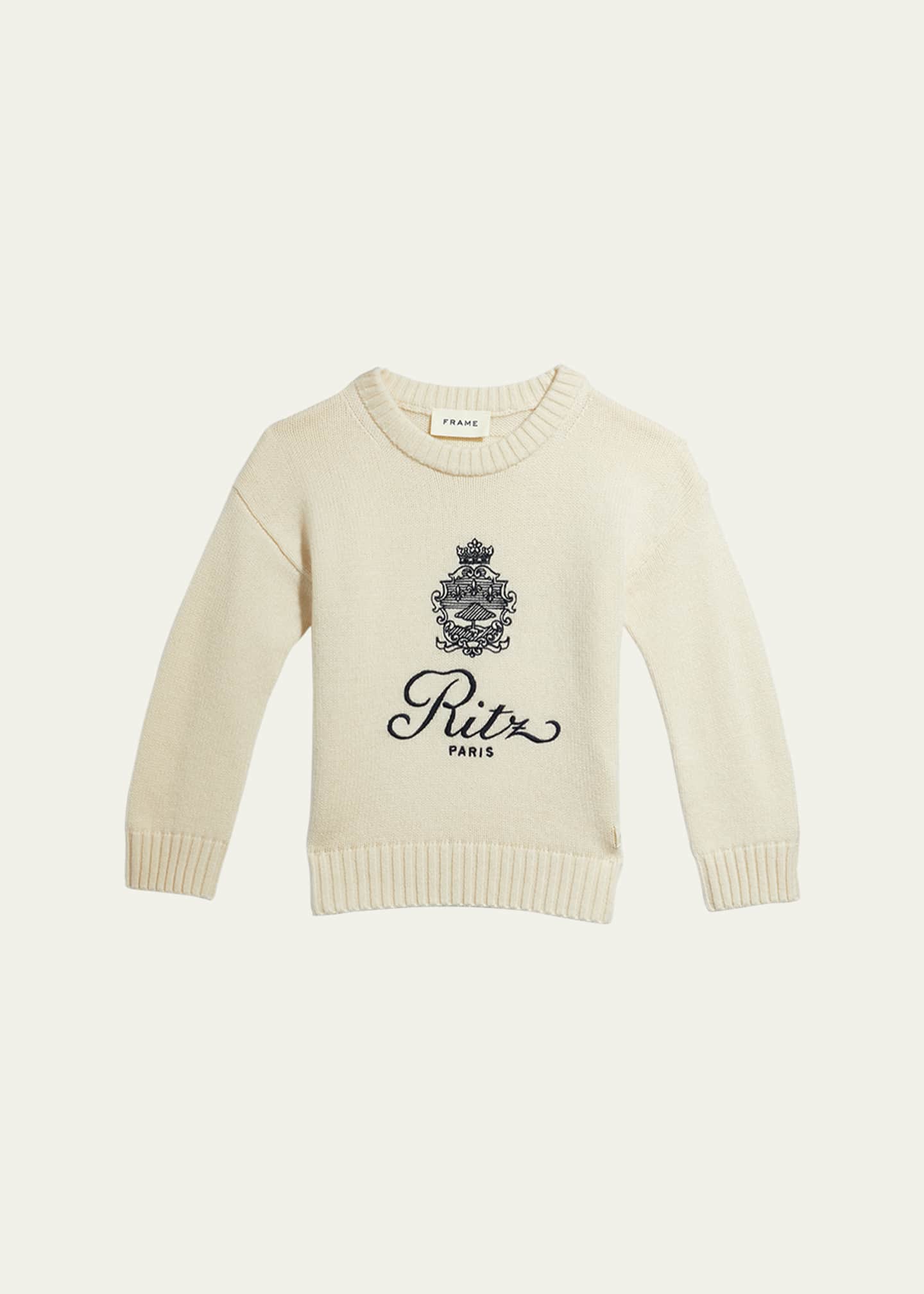 FRAME x Ritz Paris FRAME x Ritz Paris Kid's Cashmere Sweater, Size 6-12 ...